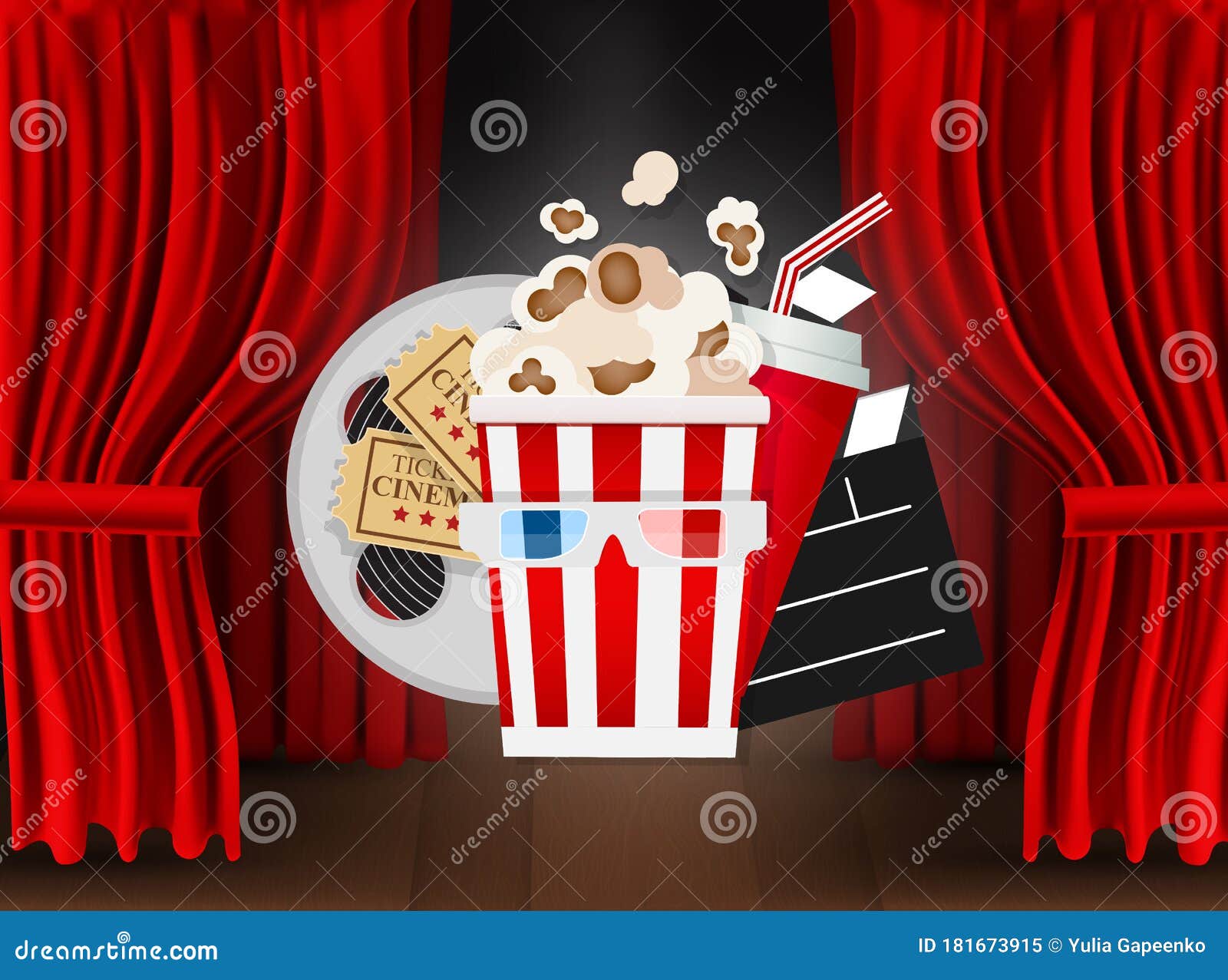 Cinema Background Vector Illustration Stock Illustration - Illustration ...