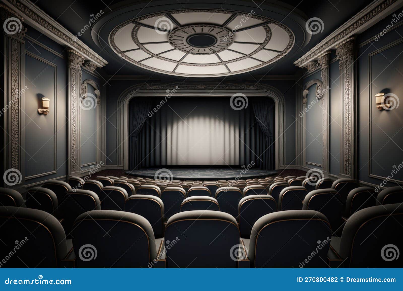 Cinema with Blank Screen. Mock Up, Ad Concept Stock Photo - Image of ...
