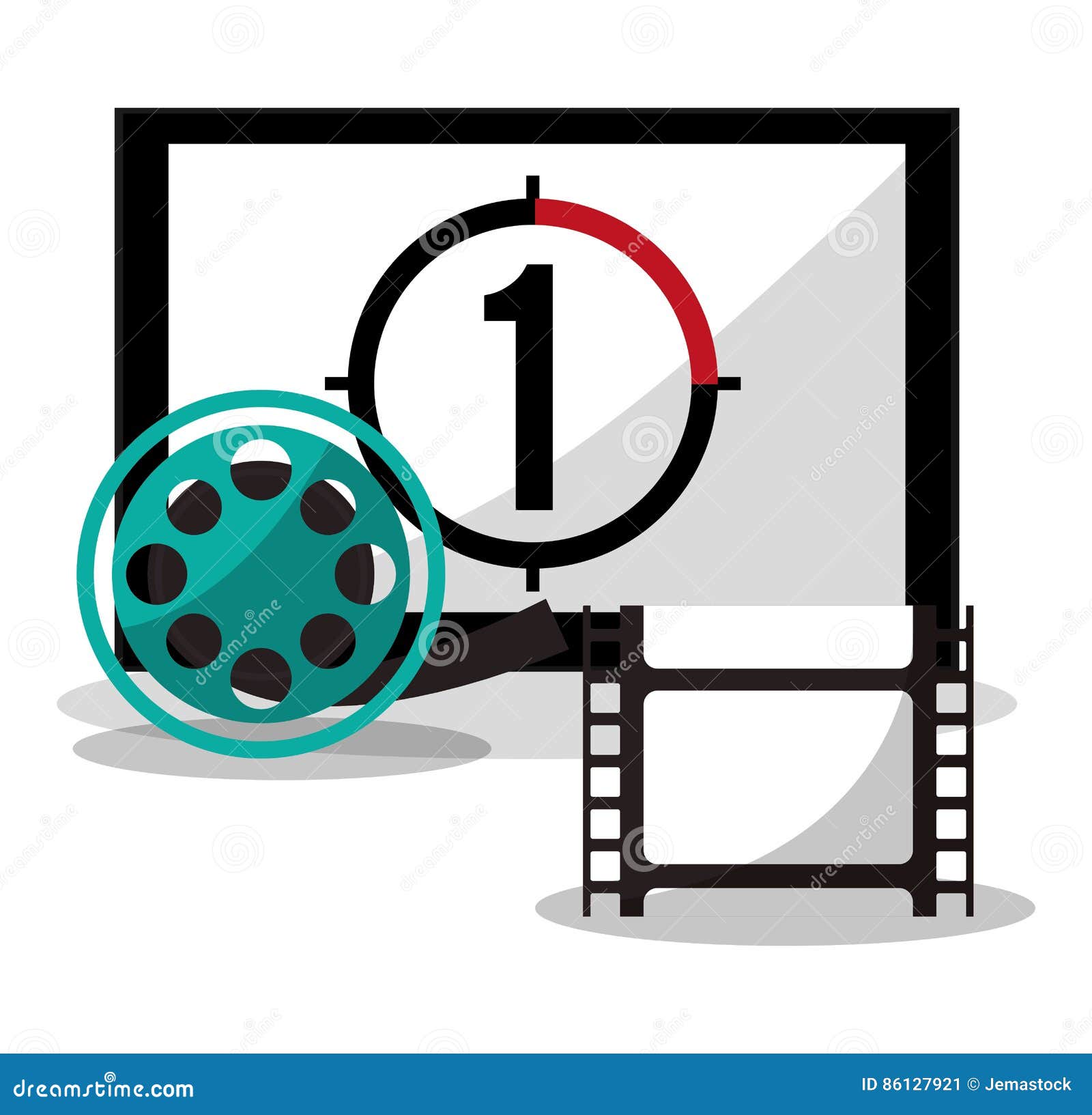 Cinema Board Countdown Film Reel Stock Vector - Illustration of icon ...