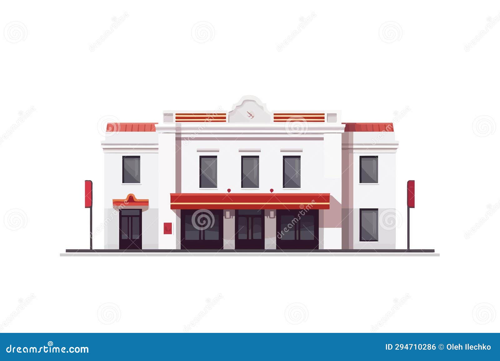 Cinema Building Vector Flat Minimalistic Isolated Vector Style ...
