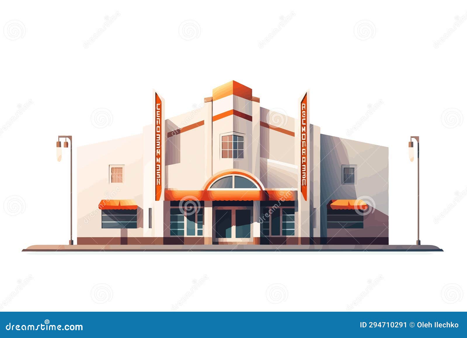 Cinema Building Vector Flat Minimalistic Isolated Vector Style ...