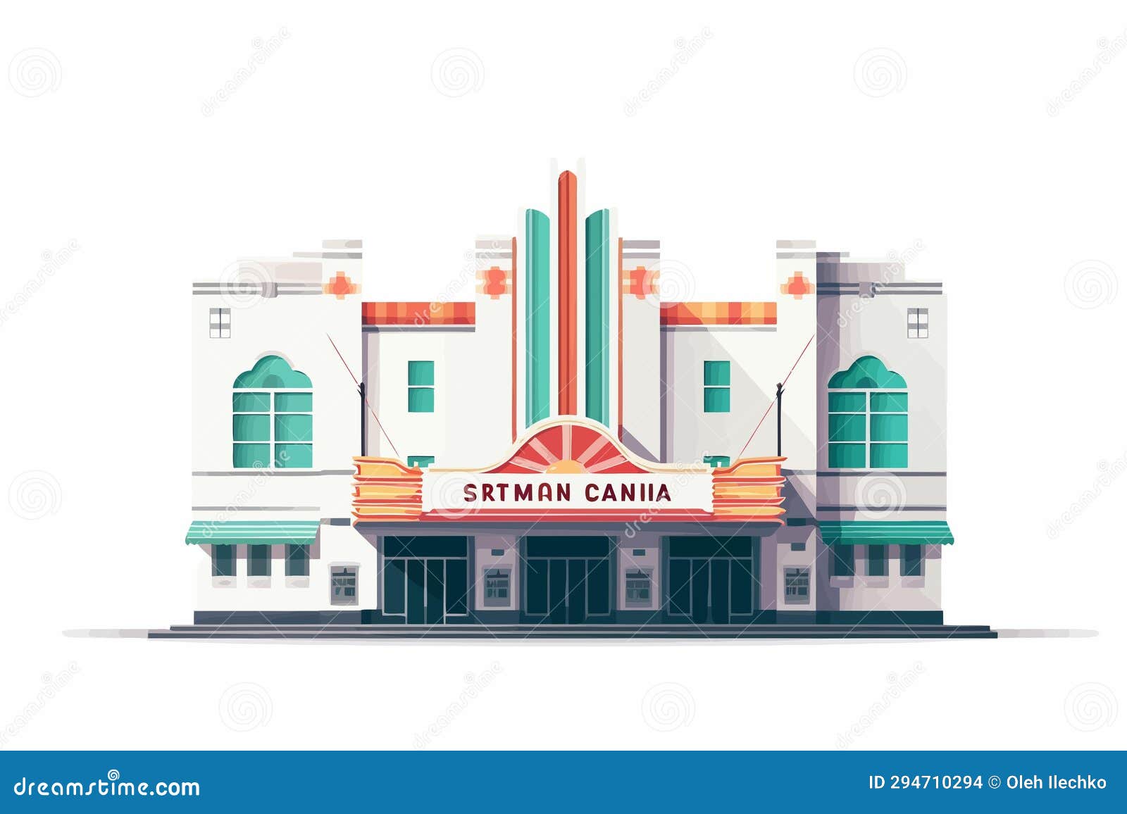 Cinema Building Vector Flat Minimalistic Isolated Vector Style ...