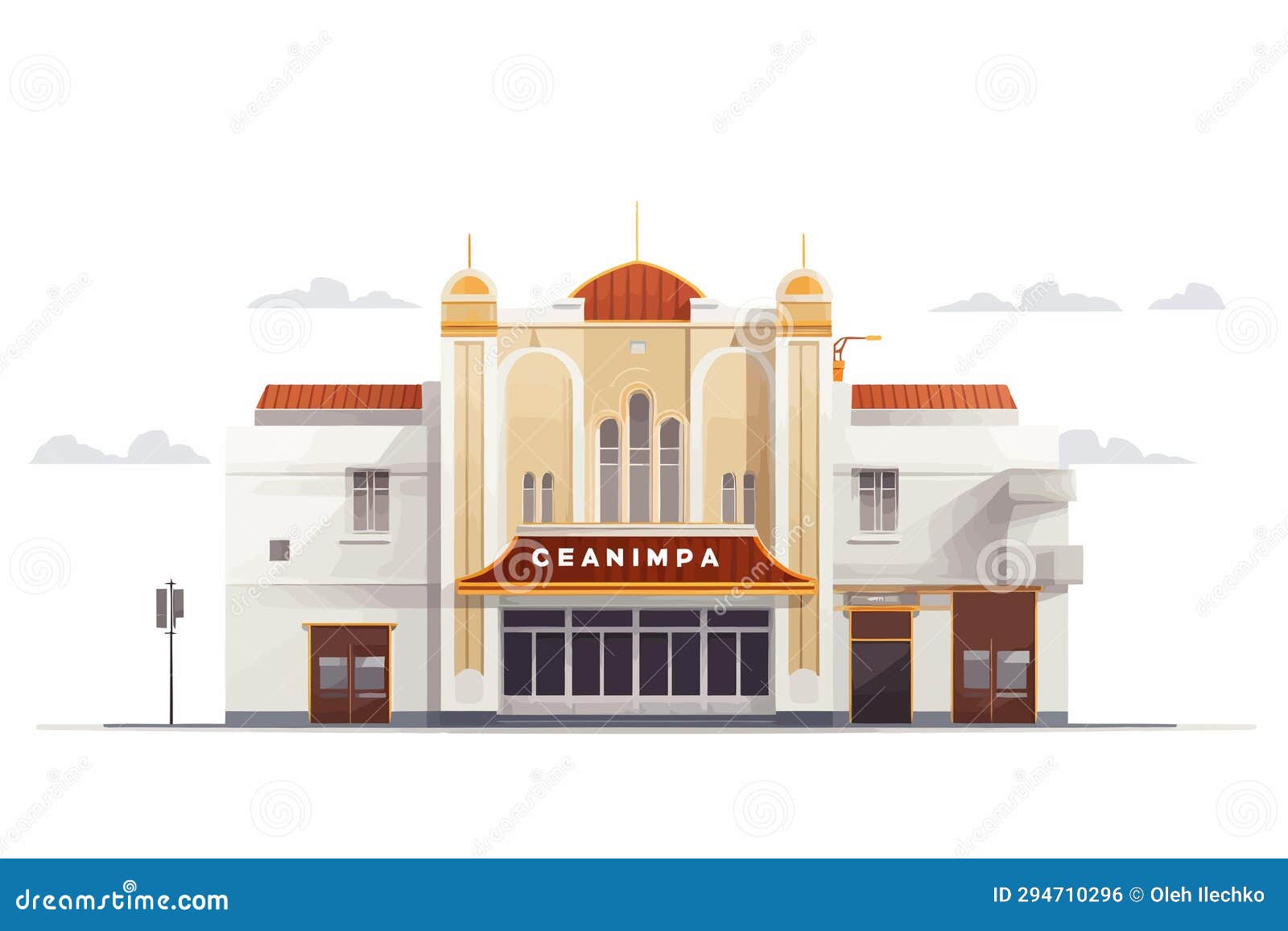Cinema Building Vector Flat Minimalistic Isolated Vector Style ...