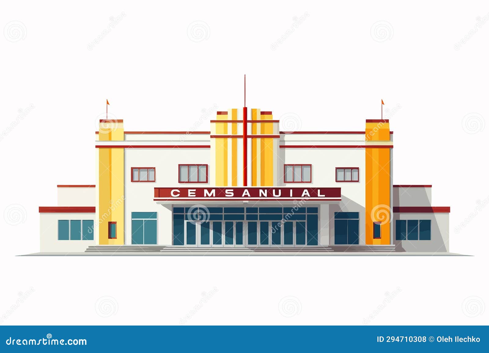 Cinema Building Vector Flat Minimalistic Isolated Vector Style ...