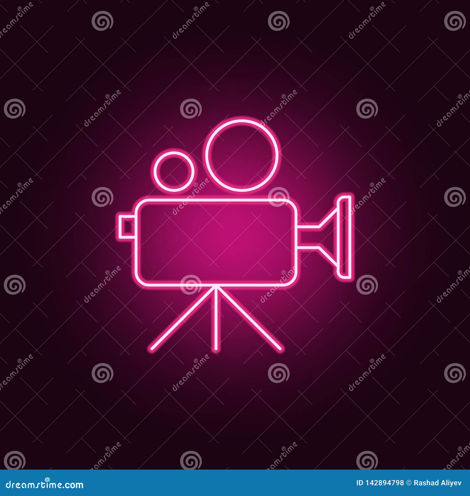 Cinema Camera Icon. Elements of Cinema in Neon Style Icons Stock ...