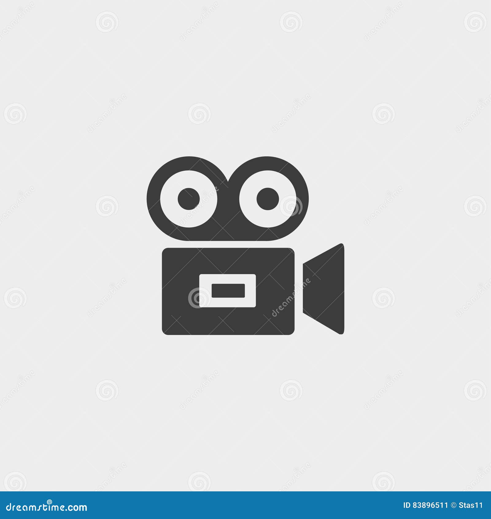 Cinema Camera Icon in a Flat Design in Black Color. Vector Illustration ...