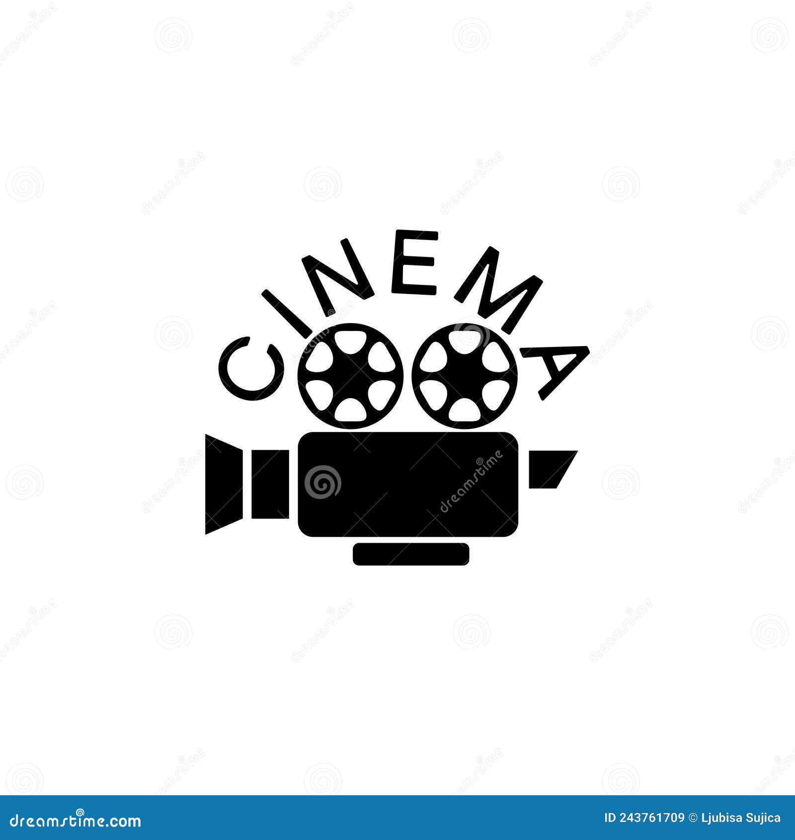Cinema Camera Icon Isolated on White Background Stock Vector ...