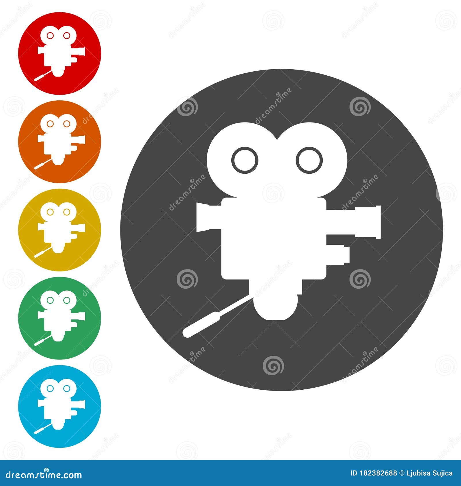Cinema camera icon stock vector. Illustration of elements - 182382688