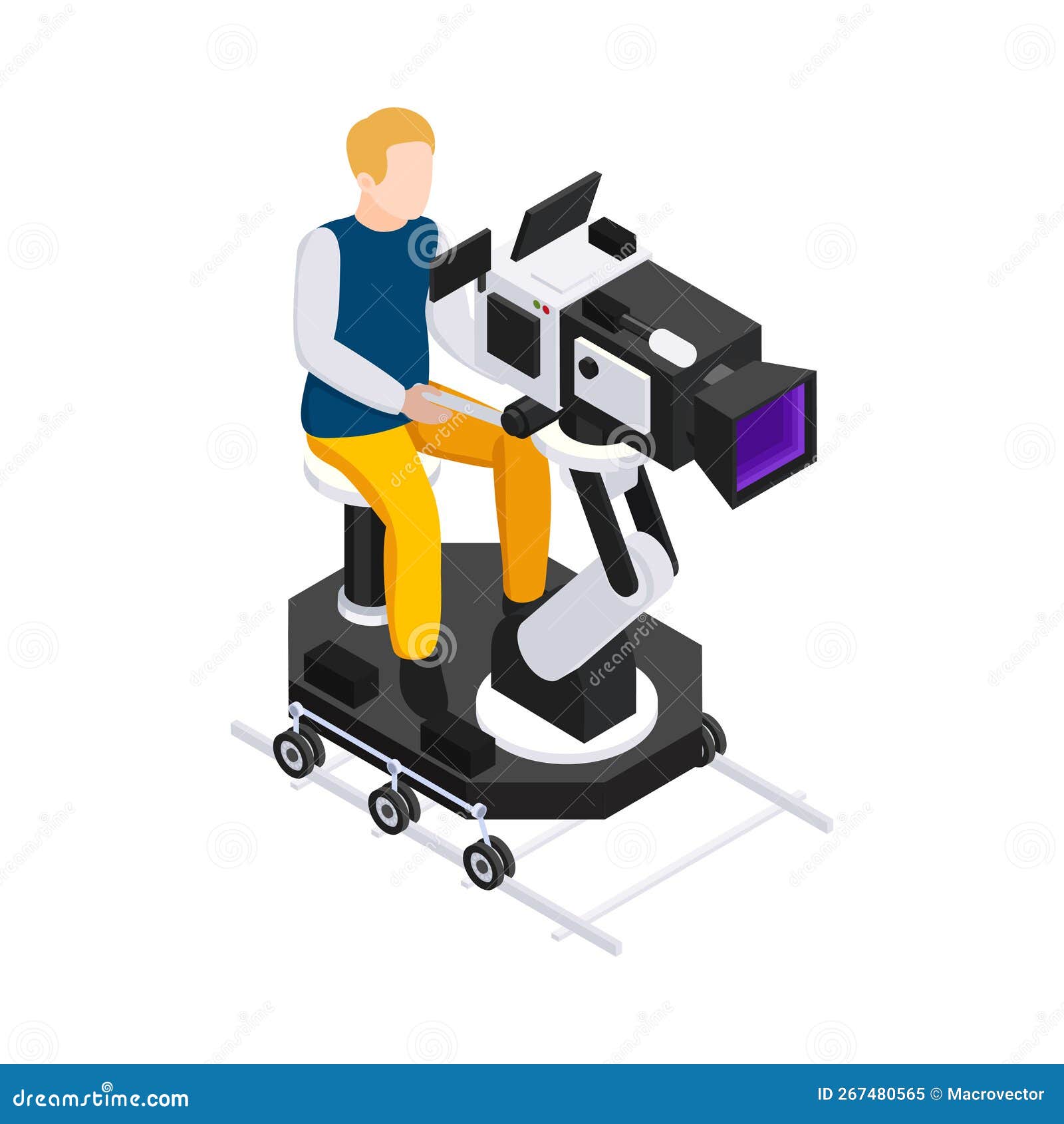 Cinema Camera Operator Composition Stock Illustration - Illustration of ...