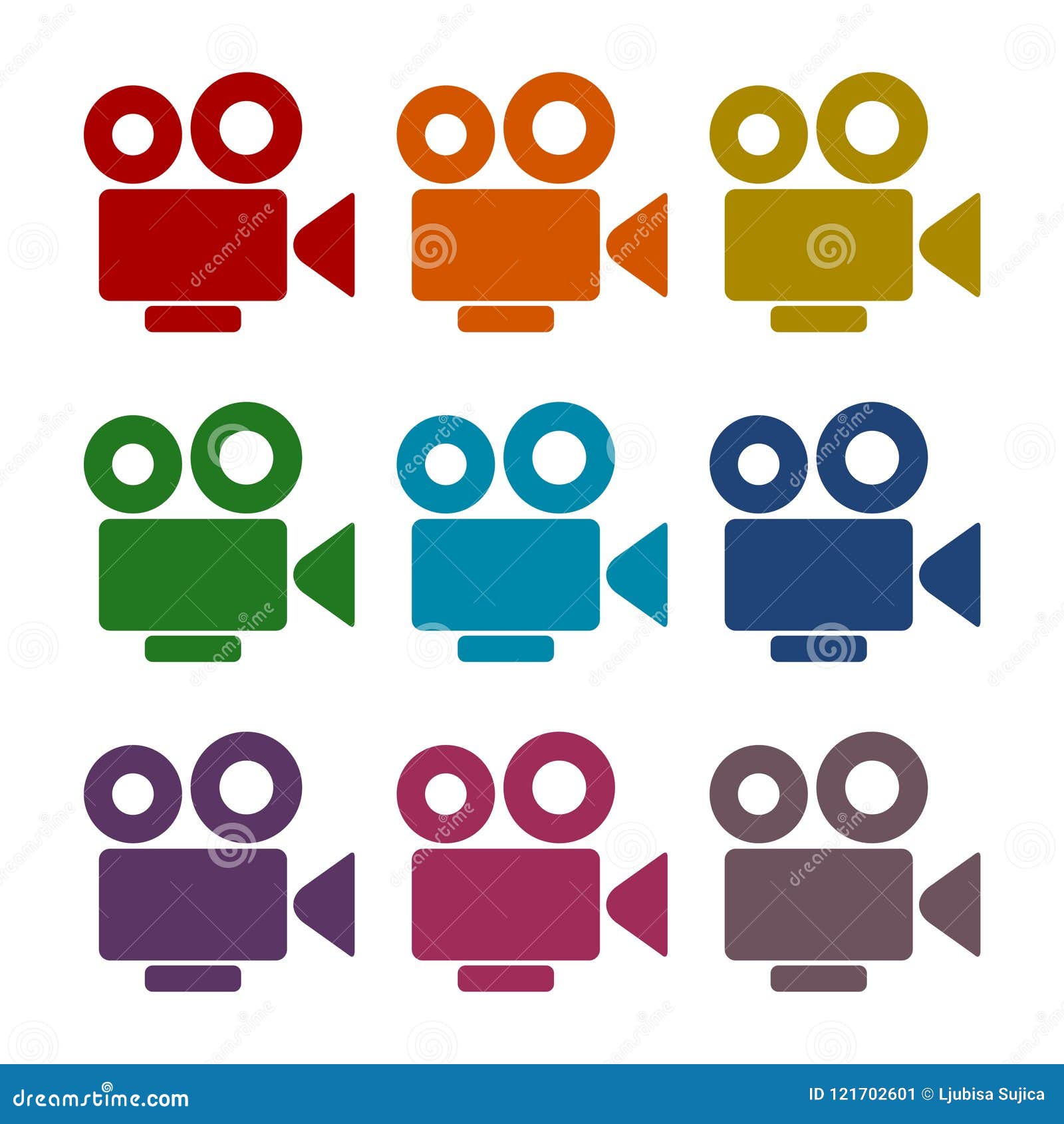 Cinema camera sticker set stock vector. Illustration of multimedia ...