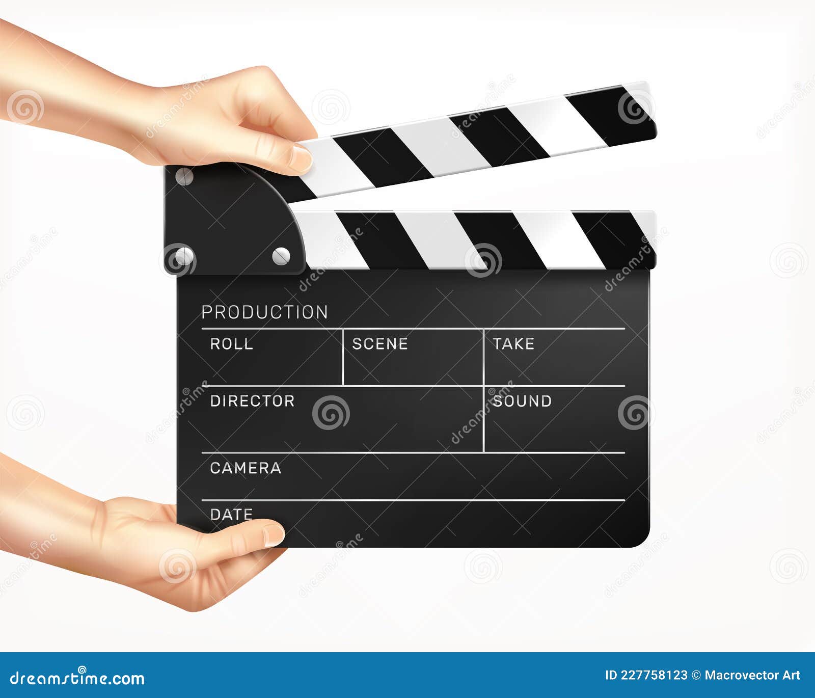 Cinema Clapper Realistic Composition Stock Vector - Illustration of ...