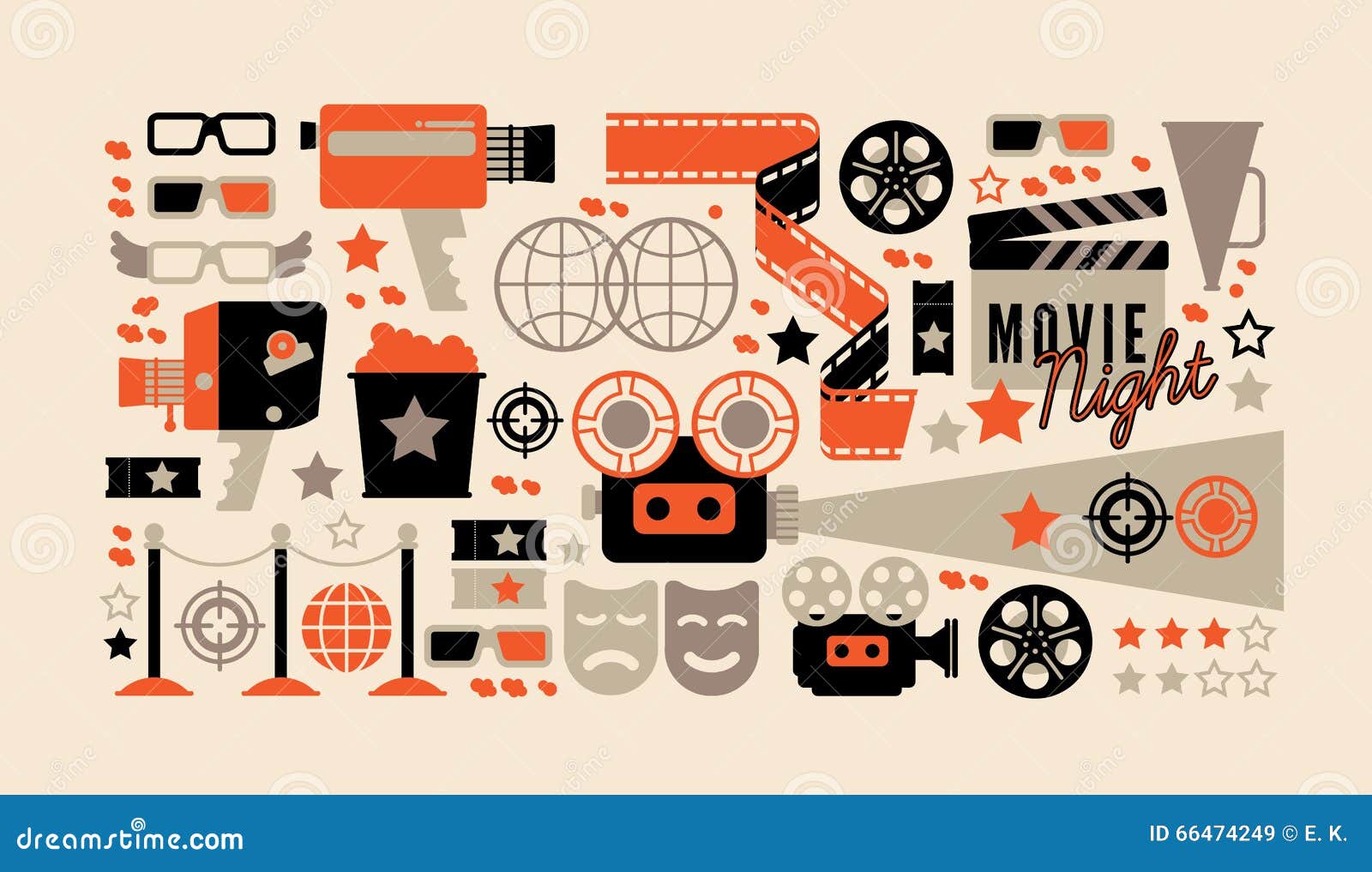 Cinema Compositions with Text Stock Vector - Illustration of movies ...