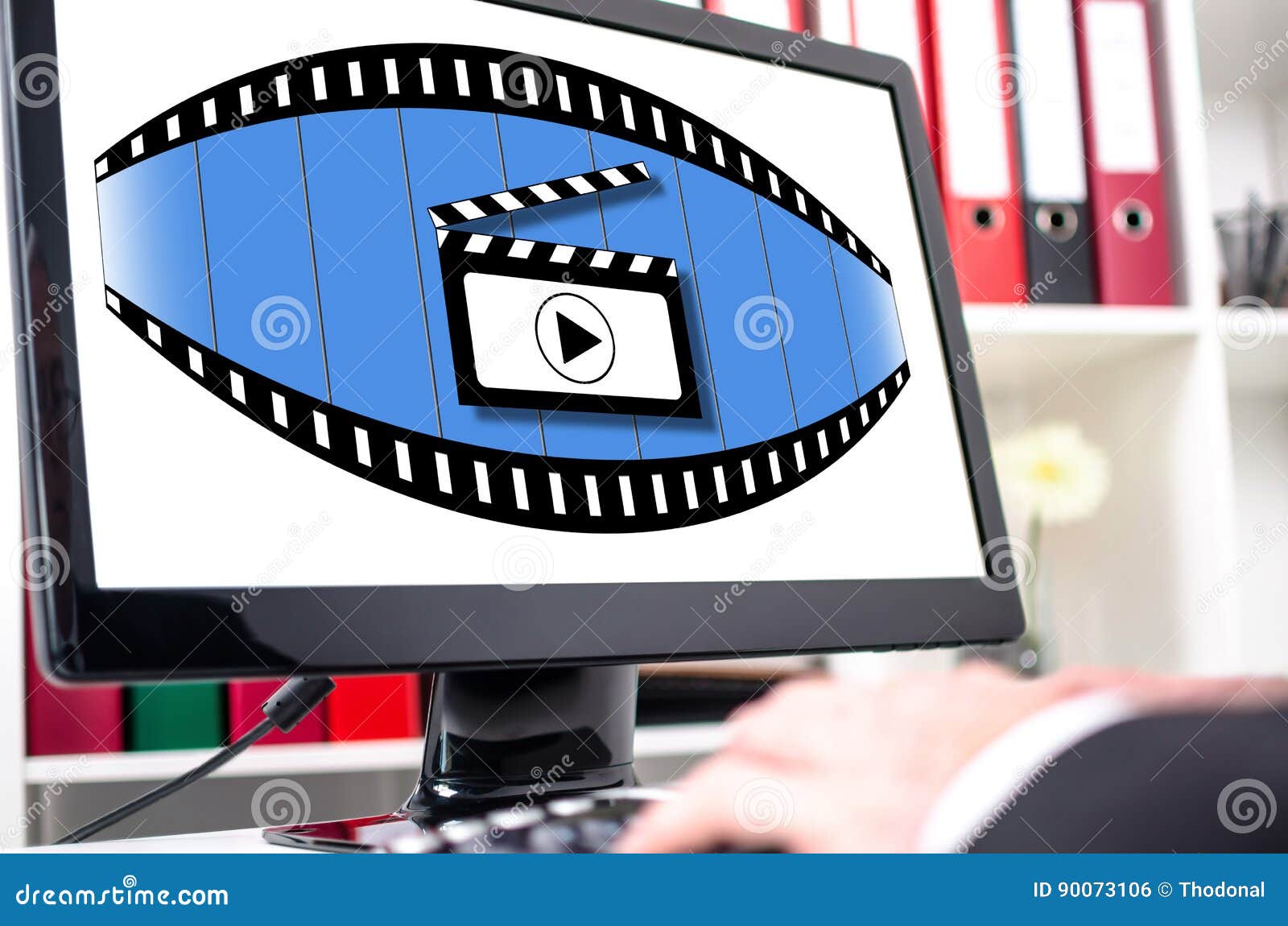 Cinema Concept on a Computer Screen Stock Photo - Image of cinema ...