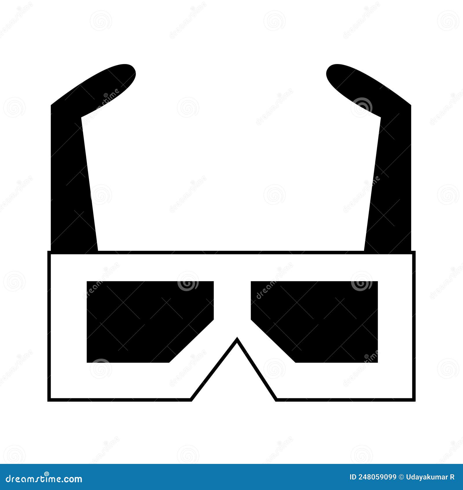 Cinema 3d Glass Icon. on White Background Stock Vector - Illustration ...