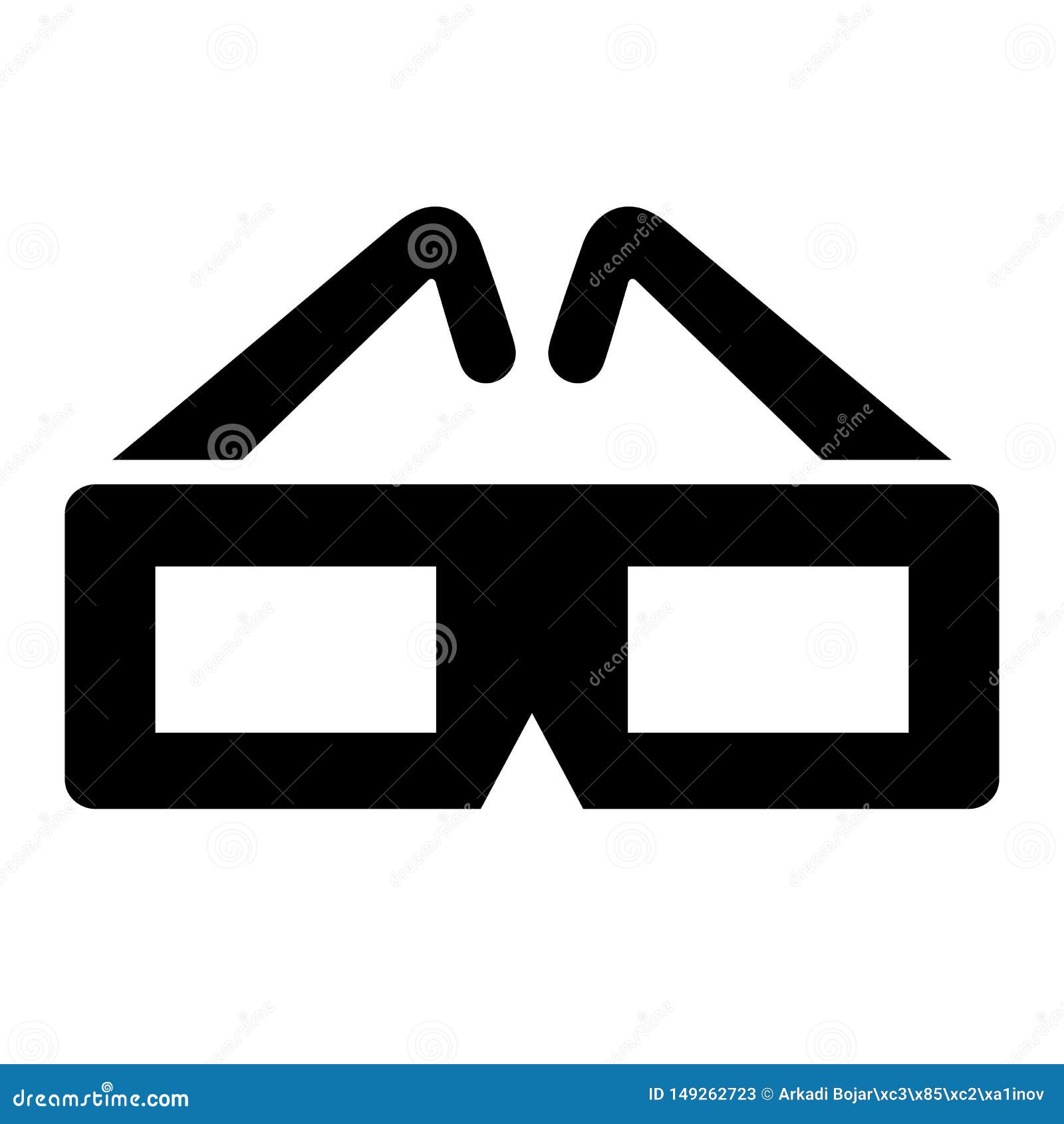 Cinema 3d Glasses Vector Icon Stock Vector - Illustration of paper ...