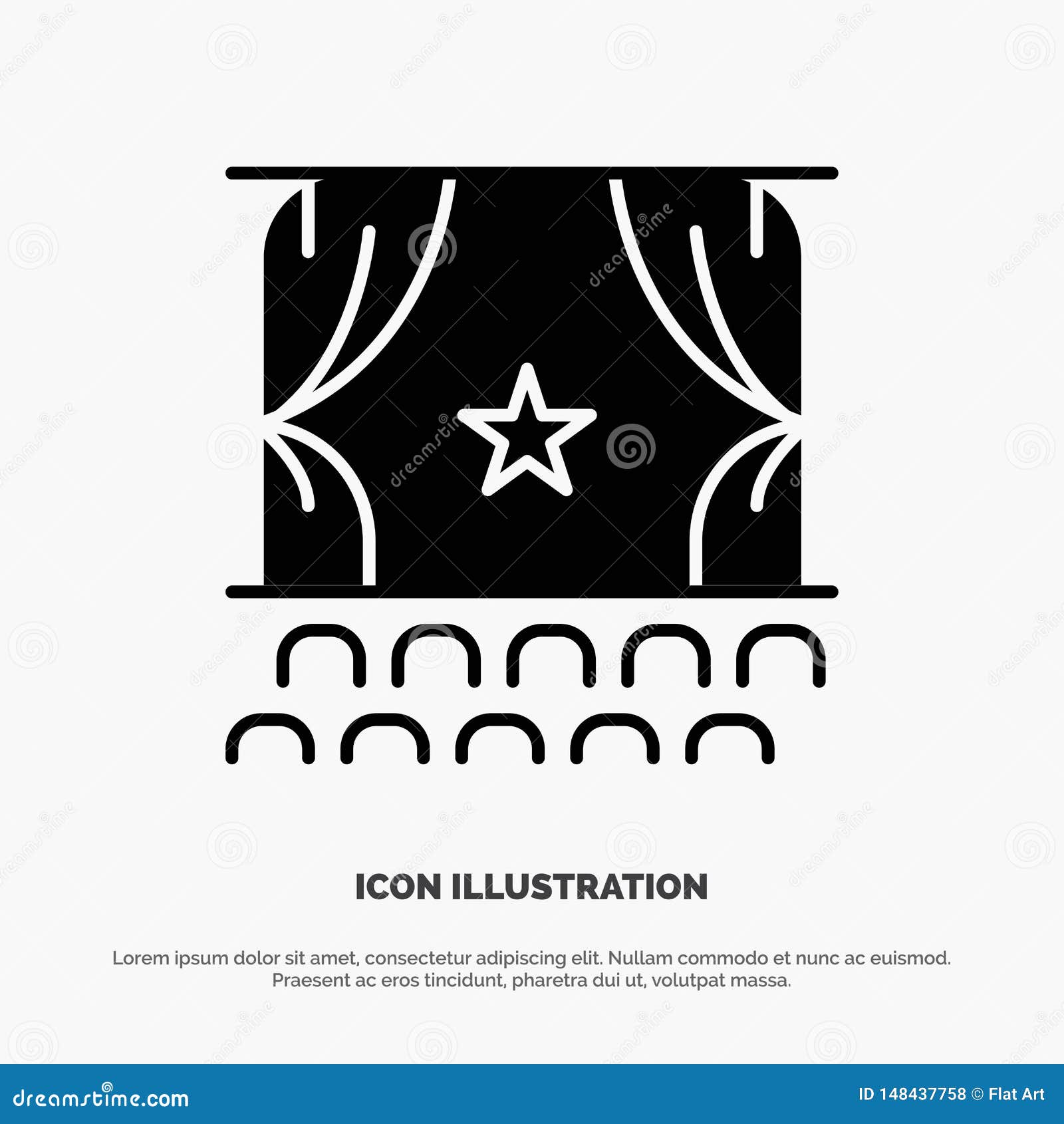 Cinema, Debut, Film, Performance, Premiere Solid Glyph Icon Vector ...
