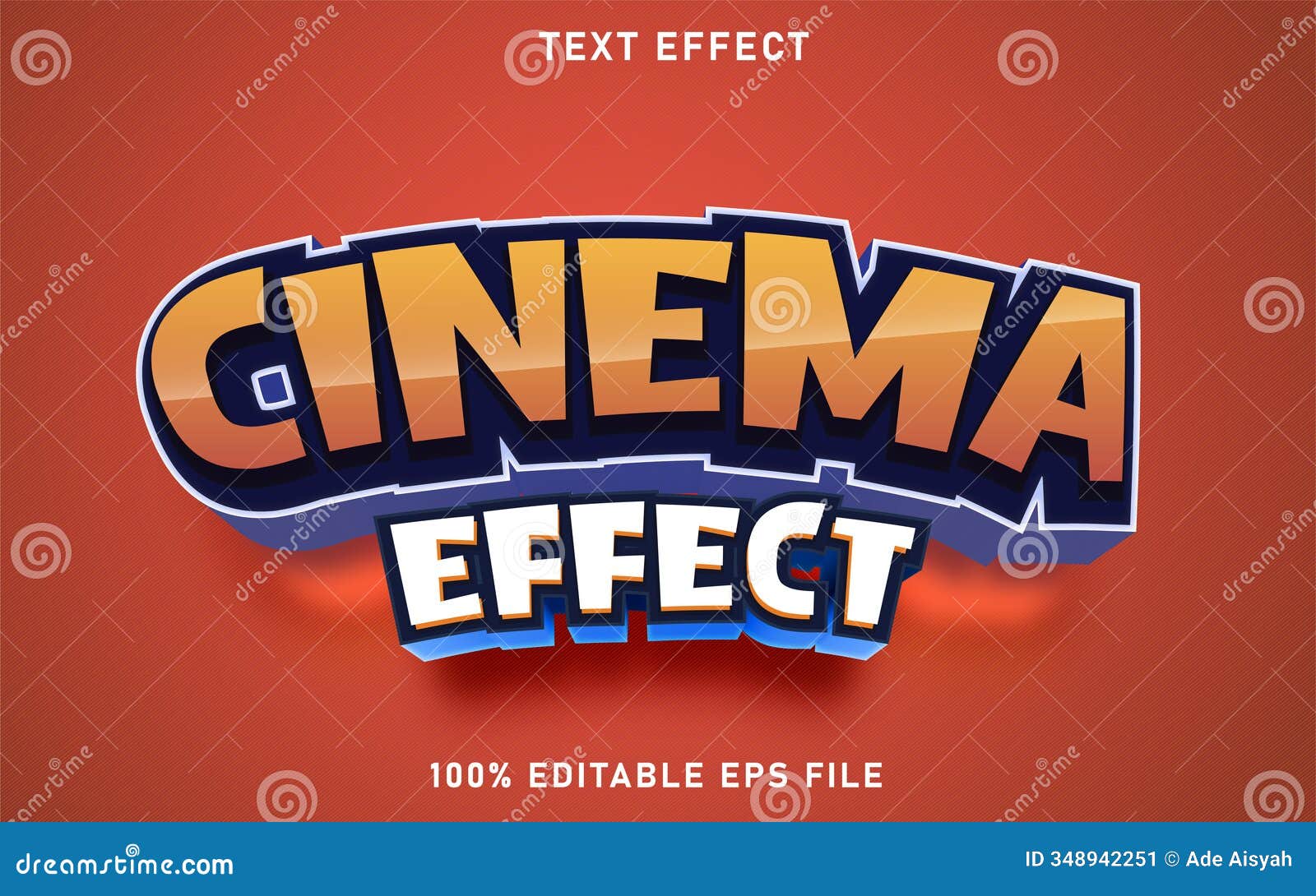 Cinema Effect Text Style Effect Stock Vector - Illustration of element ...