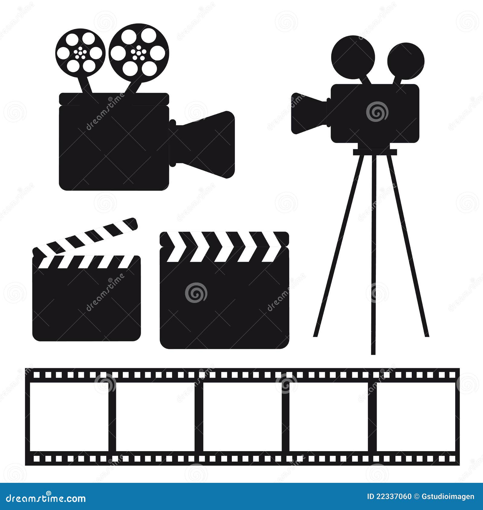 Cinema elements stock vector. Illustration of movie, show - 22337060