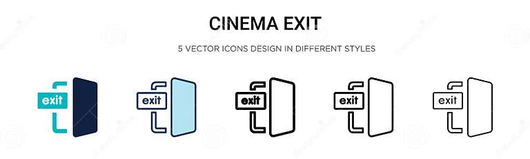 Cinema Exit Icon in Filled, Thin Line, Outline and Stroke Style. Vector ...