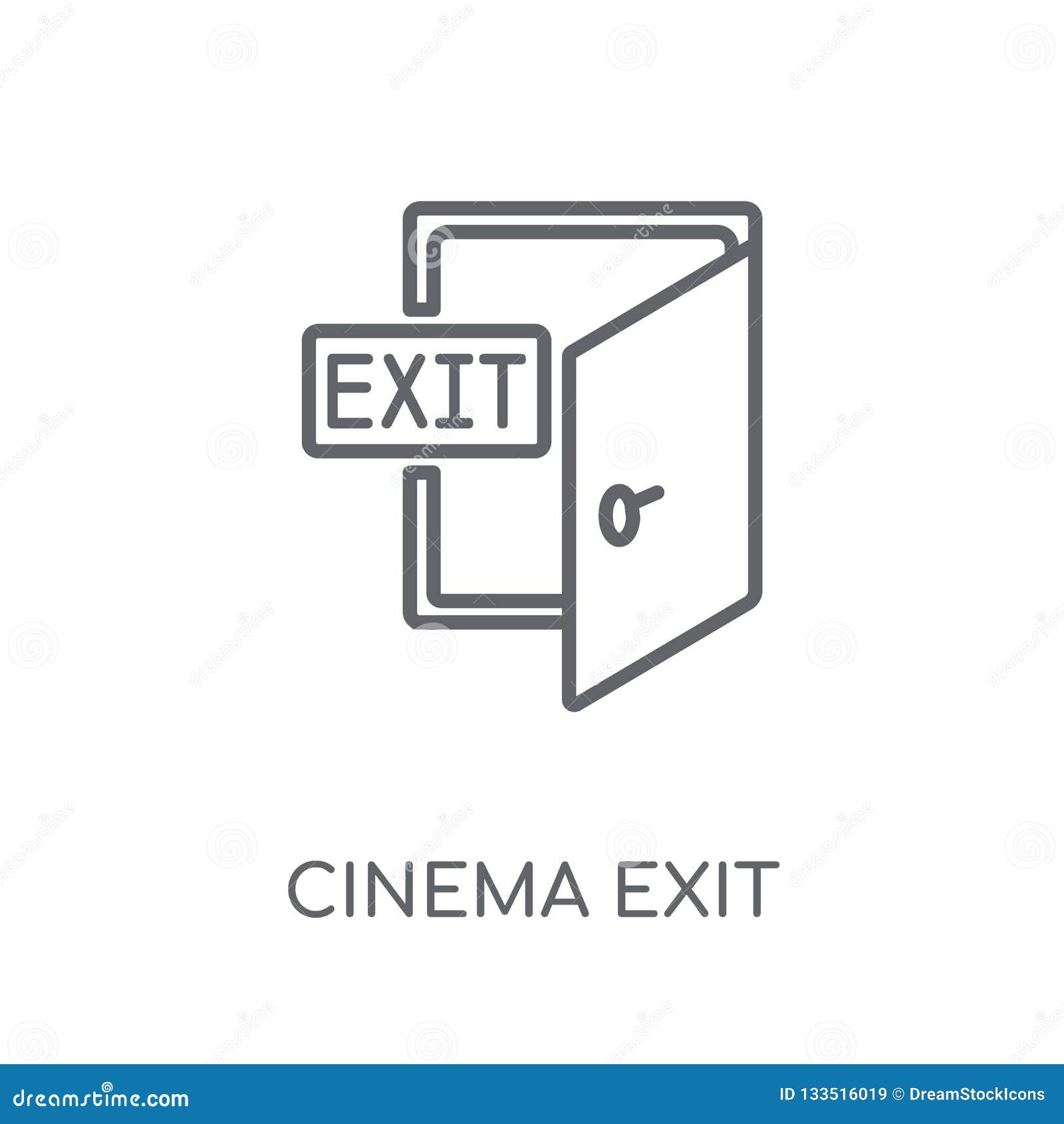 Cinema Exit Linear Icon. Modern Outline Cinema Exit Logo Concept Stock ...