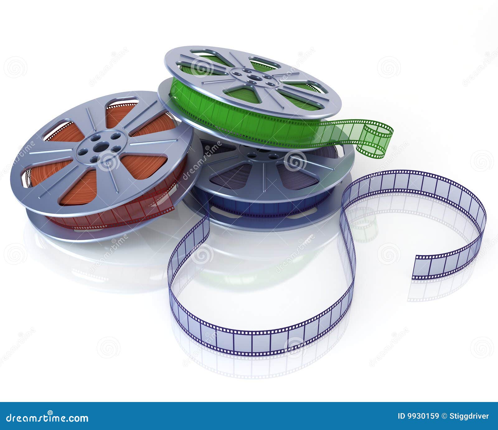Cinema film reels stock illustration. Illustration of render - 9930159