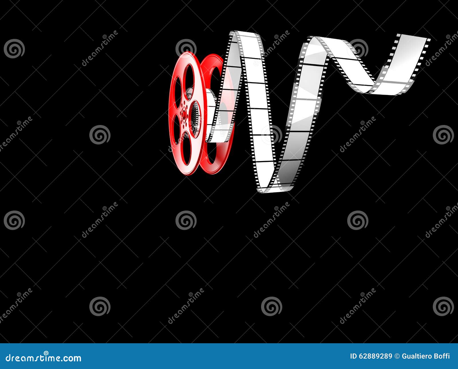 Cinema film roll stock illustration. Illustration of entertainment ...