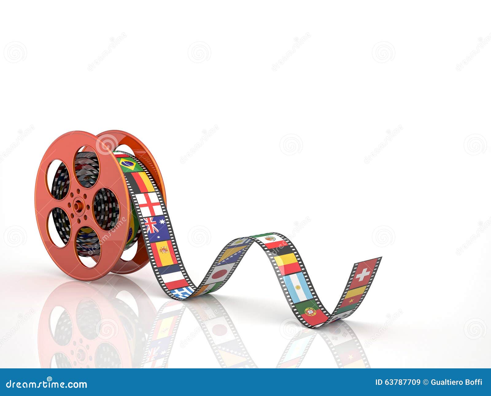 Cinema film roll stock illustration. Illustration of cinema - 63787709