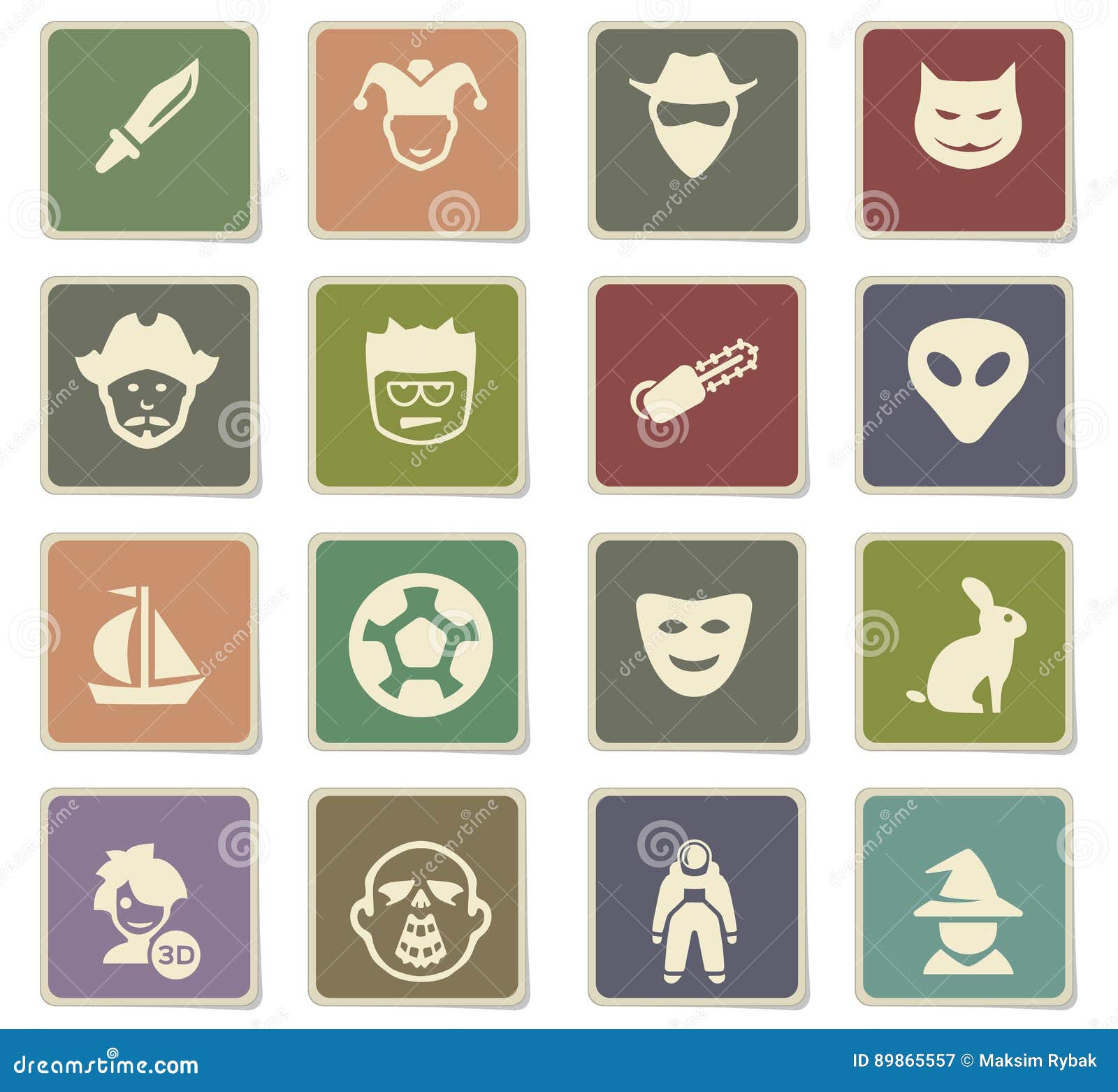 Cinema genres icon set stock illustration. Illustration of genres ...
