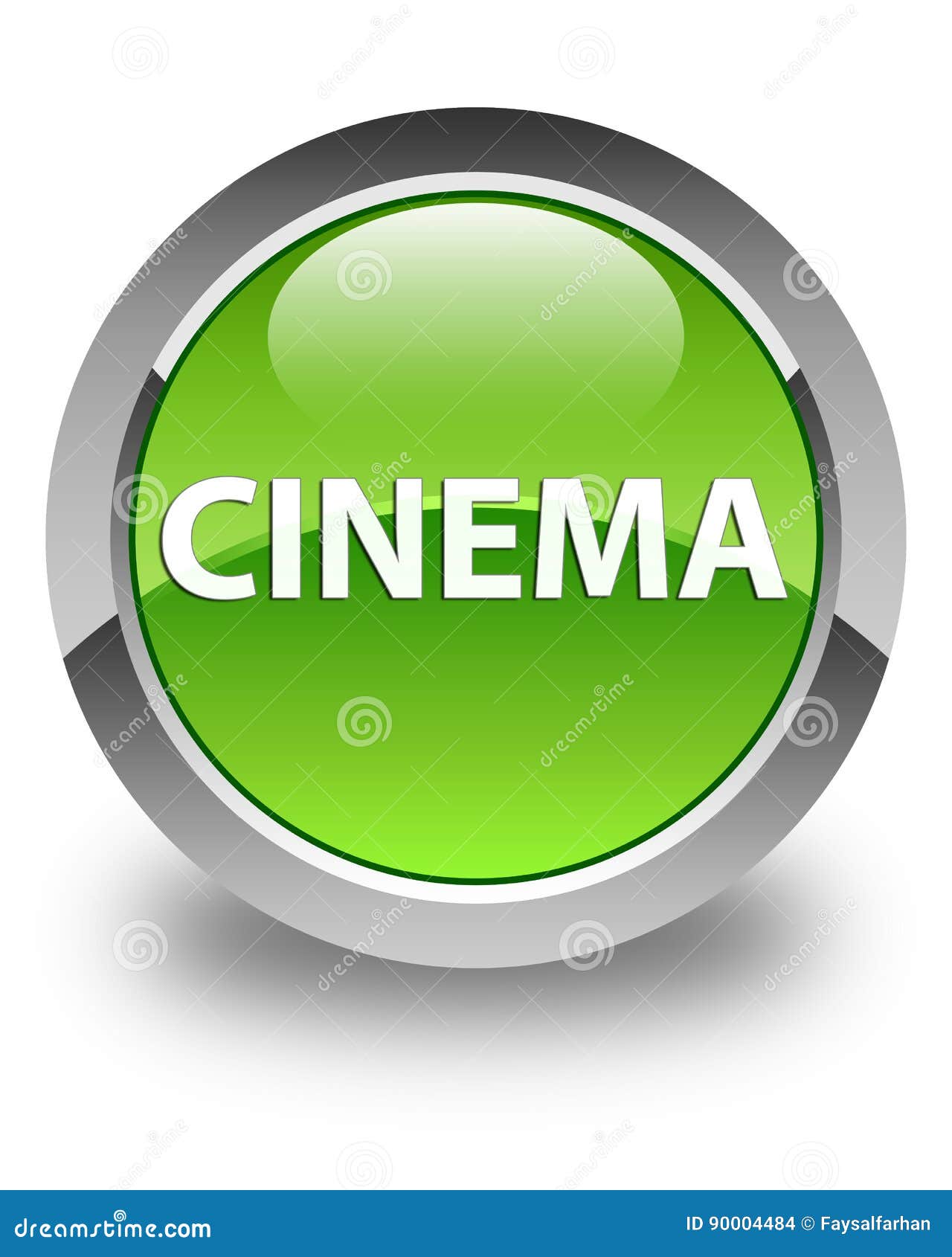Cinema Glossy Green Round Button Stock Illustration - Illustration of ...