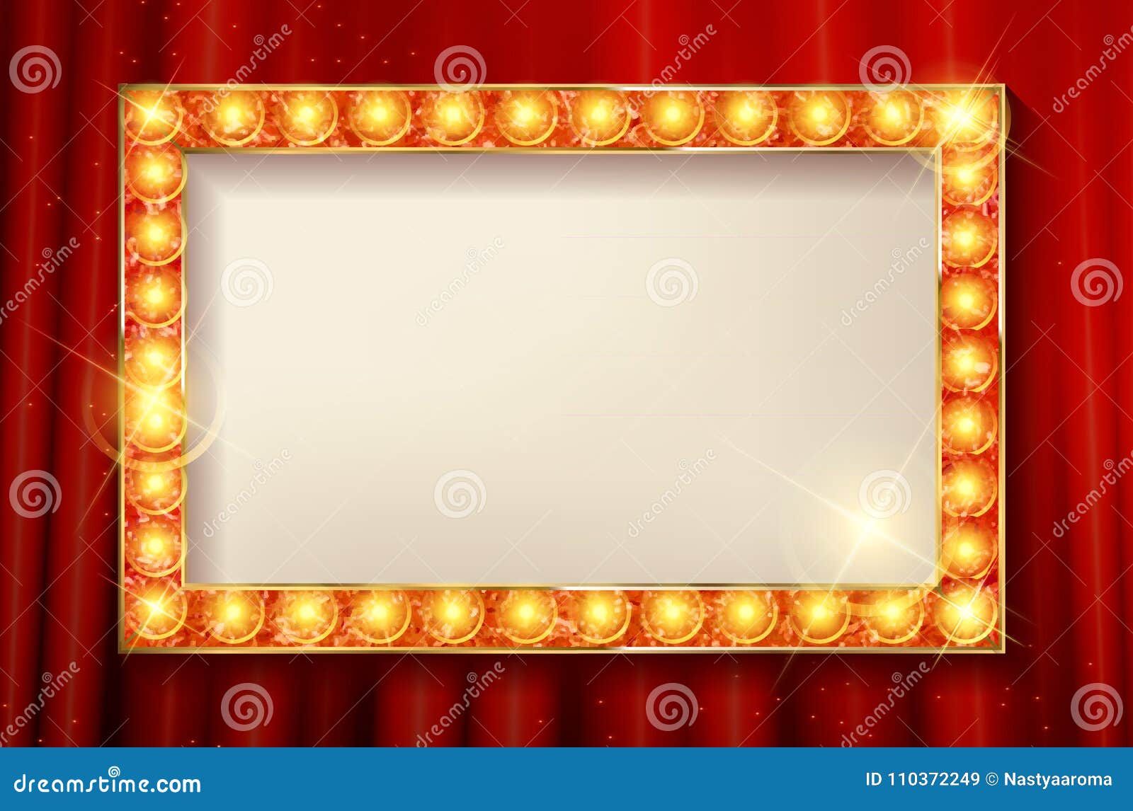 Cinema Golden Rectangular Frame Stock Illustration - Illustration of ...