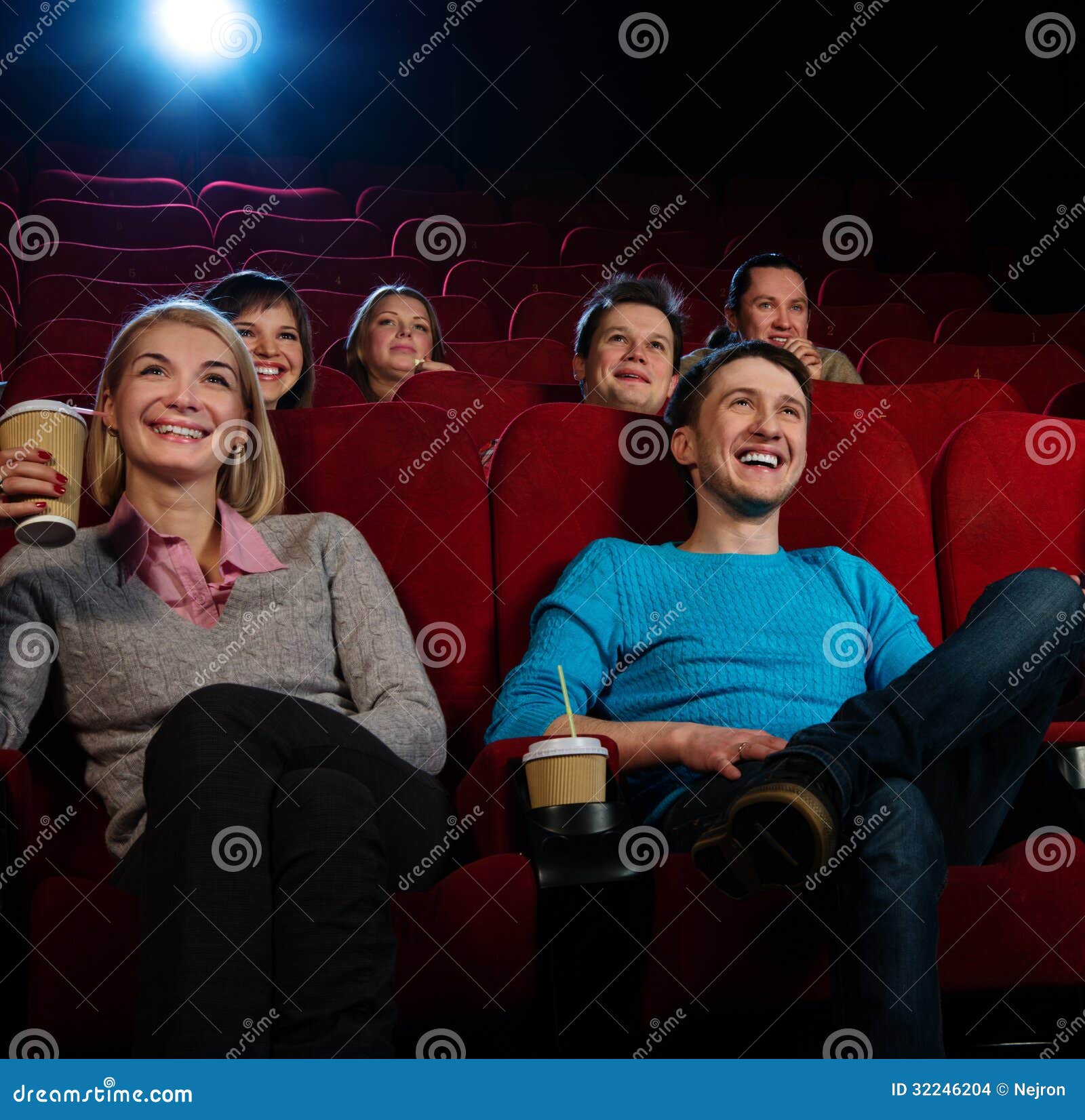 In a cinema stock photo. Image of projector, looking - 32246204