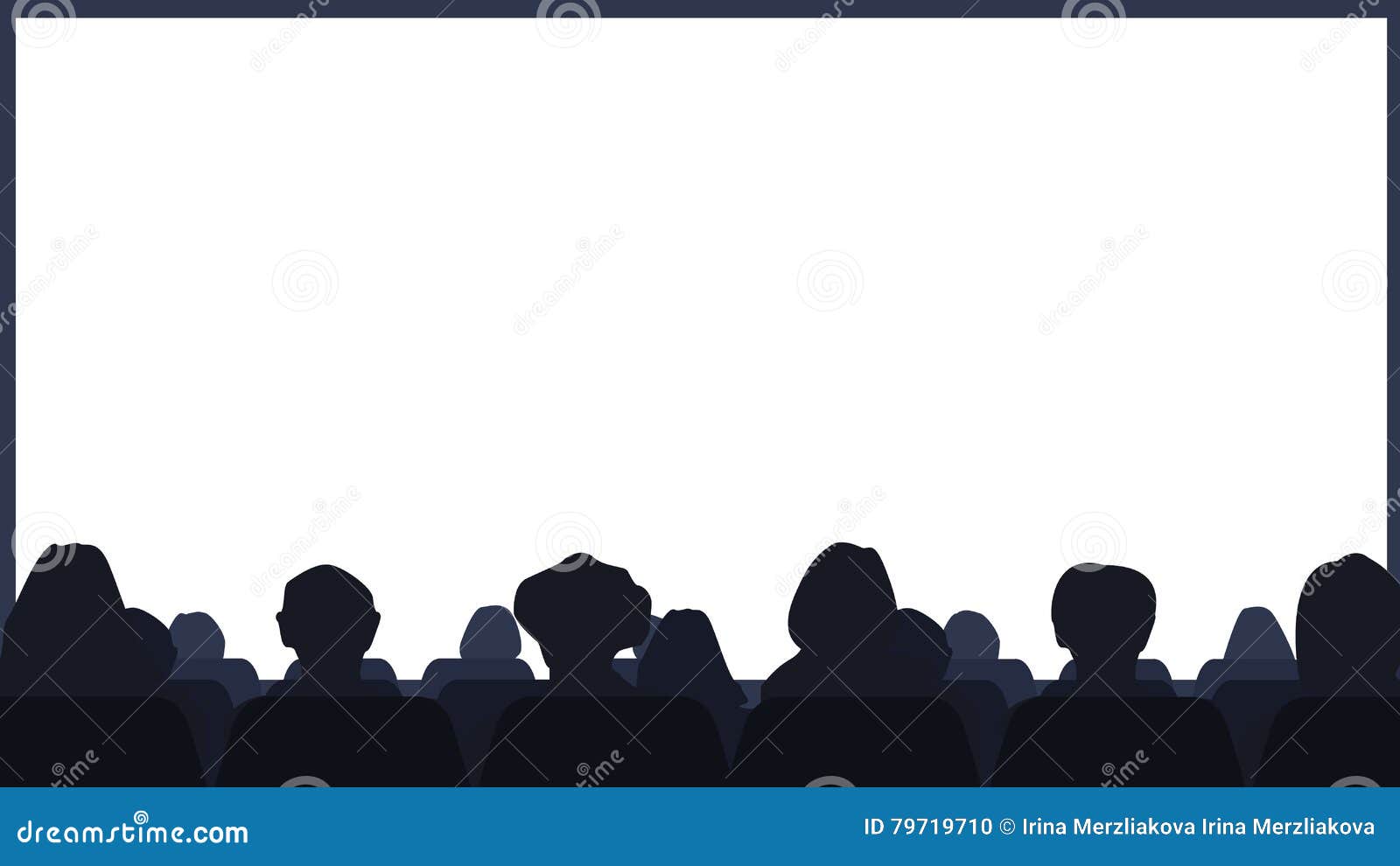 Cinema Hall with the Audience and the Screen. Background Vector Stock ...