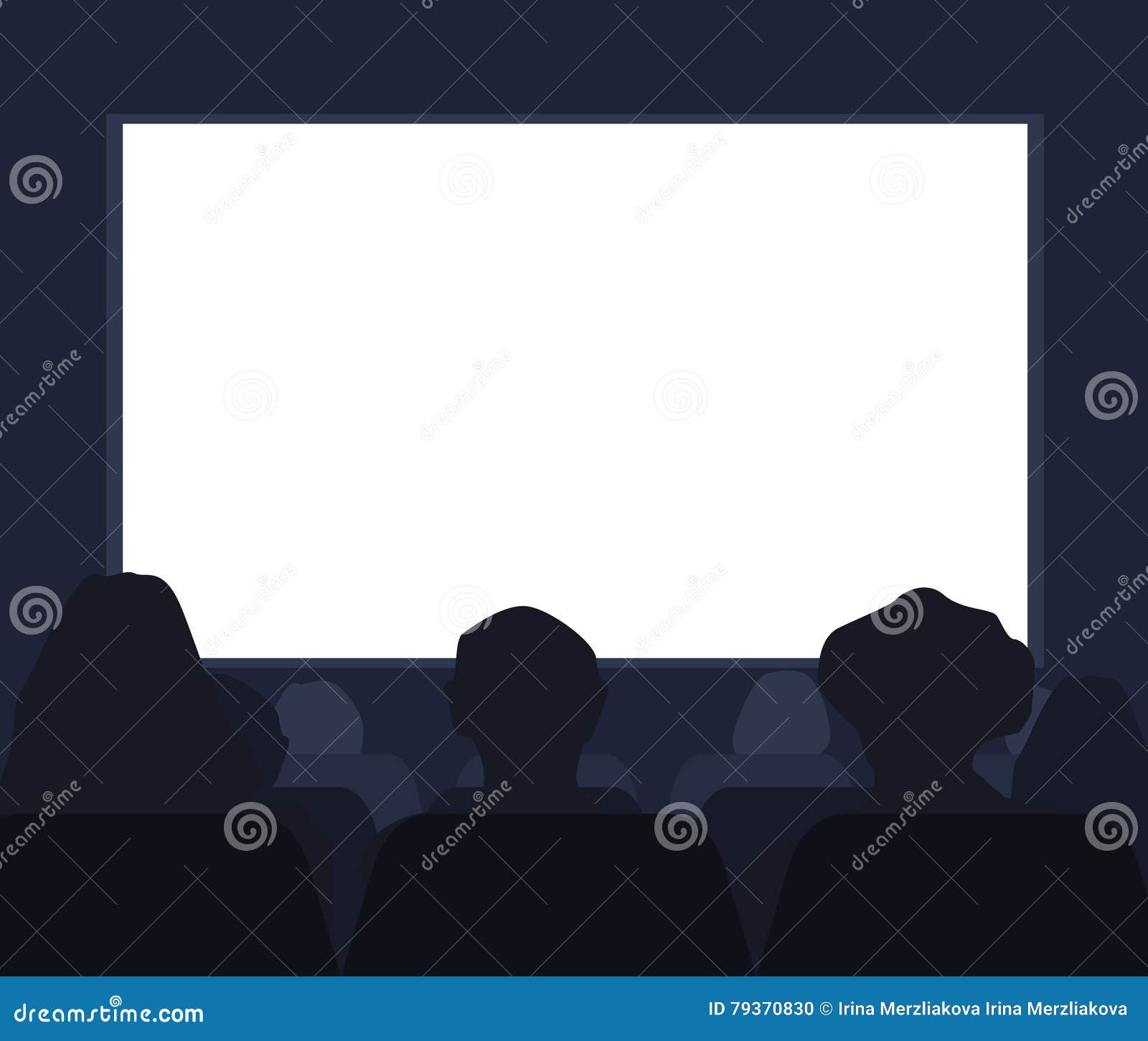 Cinema Hall with the Audience and the Screen Vector Illustratio Stock ...
