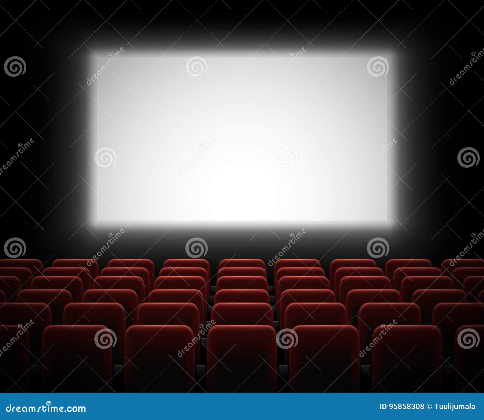 Cinema Hall With Red Seats, Showtime, Poster Design With Popcorn, 3d ...