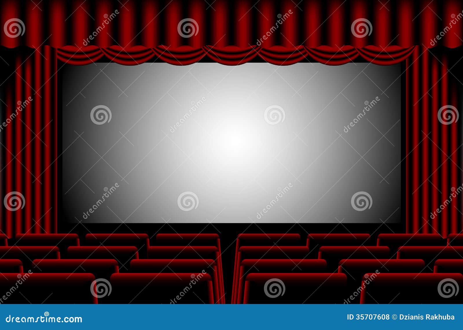 Cinema hall stock vector. Illustration of showtime, frame - 35707608