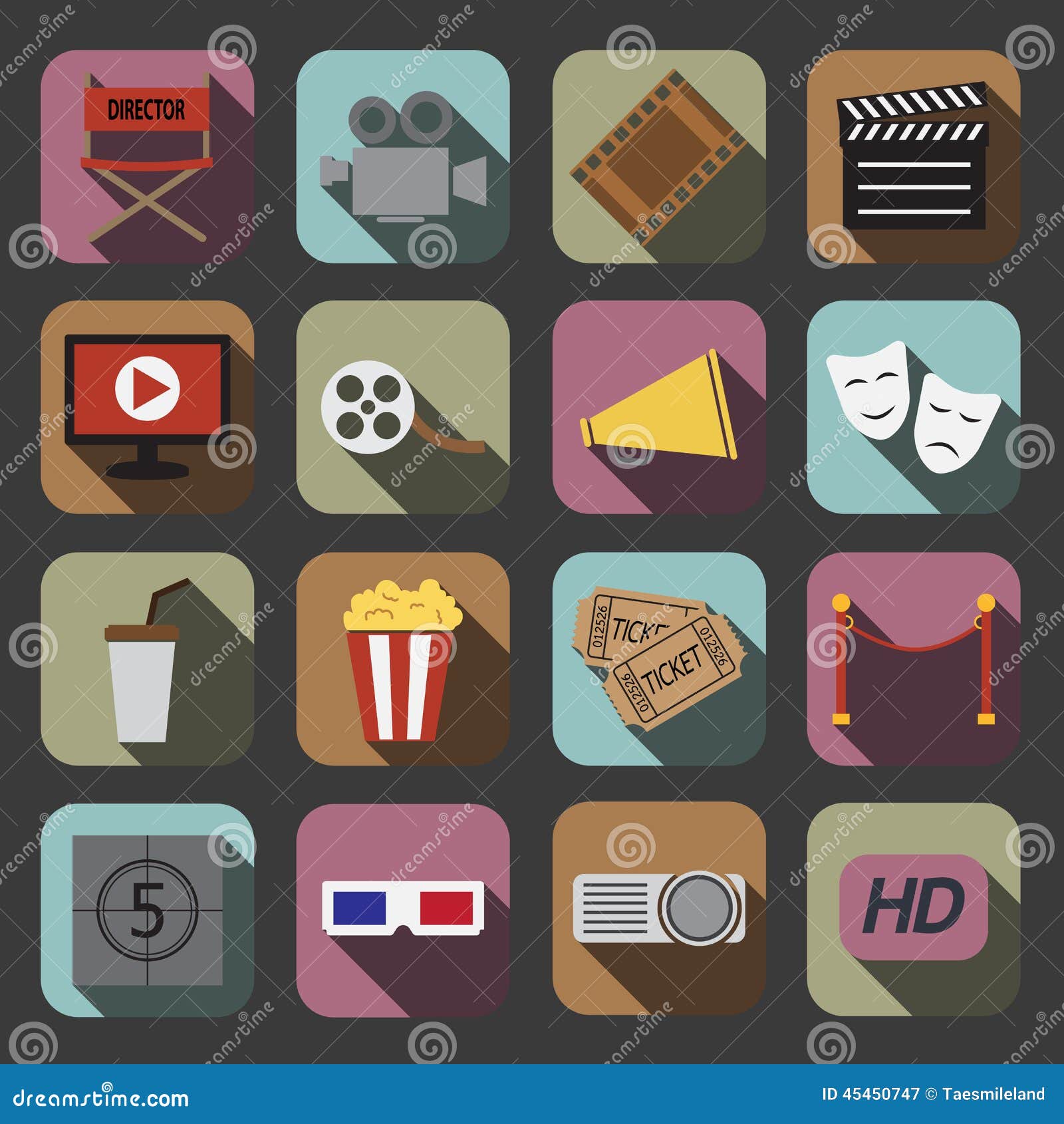 Cinema icon stock vector. Illustration of glasses, pictogram - 45450747