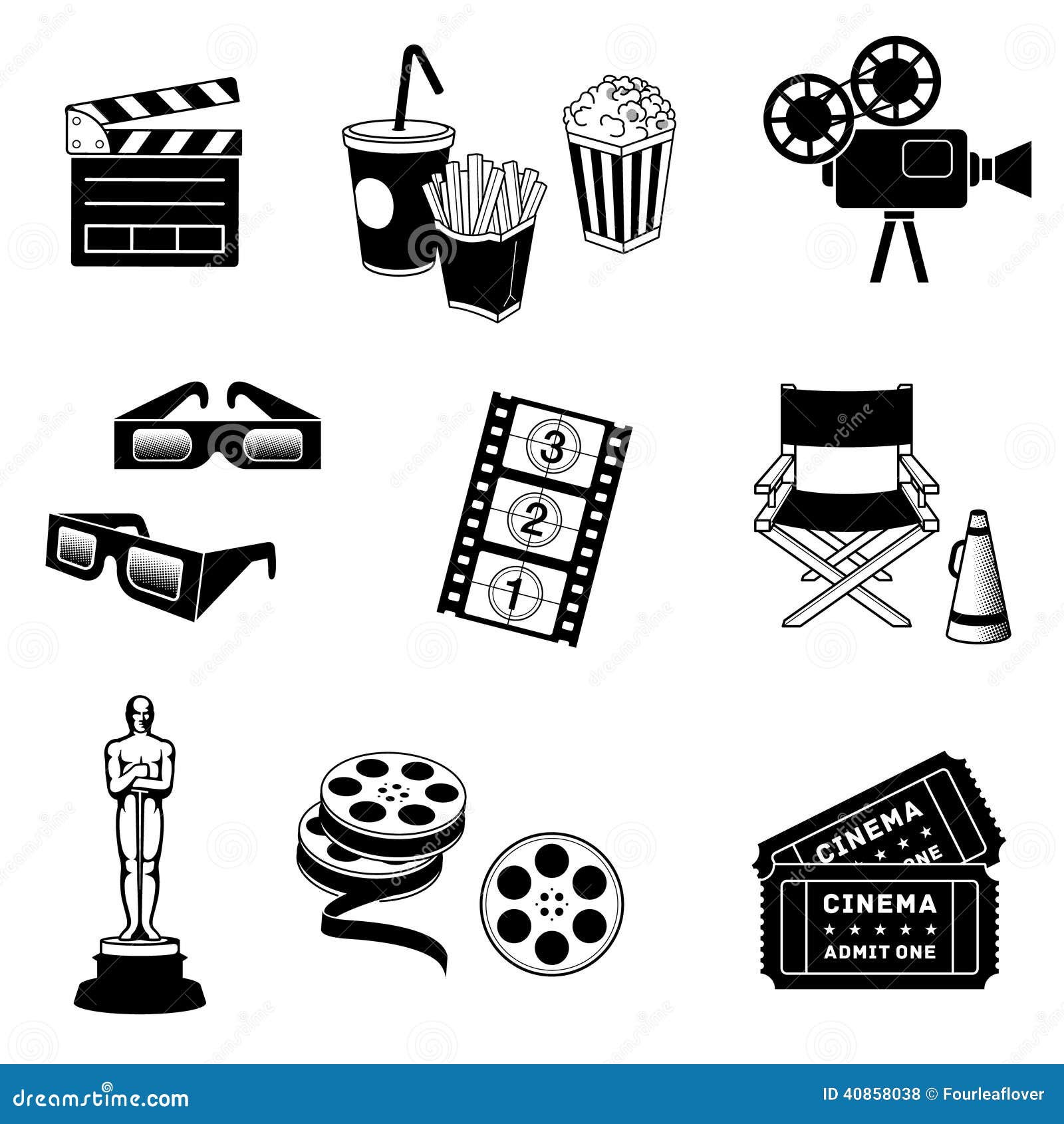 Cinema Icons Stock Vector - Image: 40858038