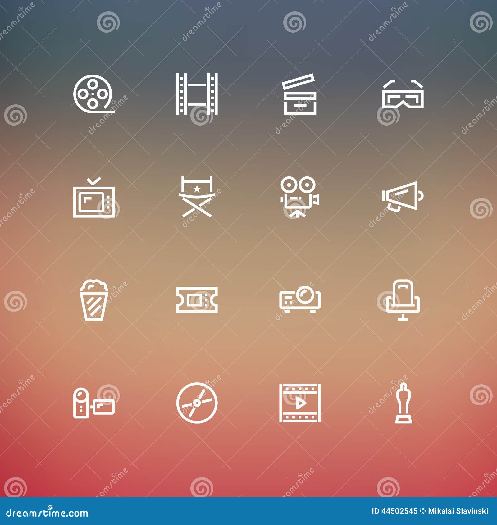 Cinema Icons stock vector. Illustration of industry, equipment - 44502545