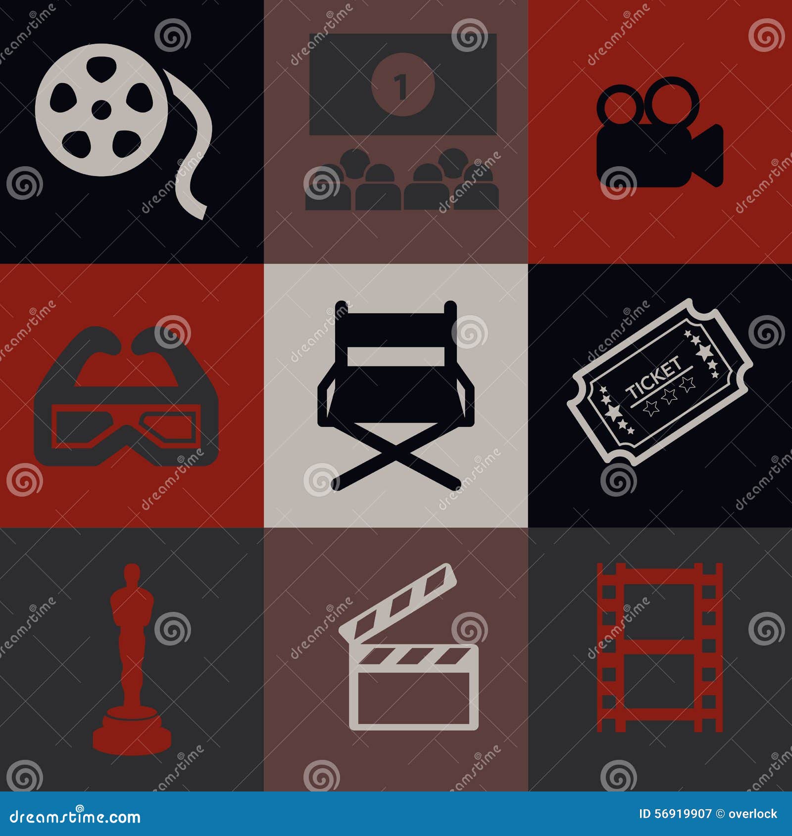 Cinema Icons Pack stock illustration. Illustration of symbol - 56919907