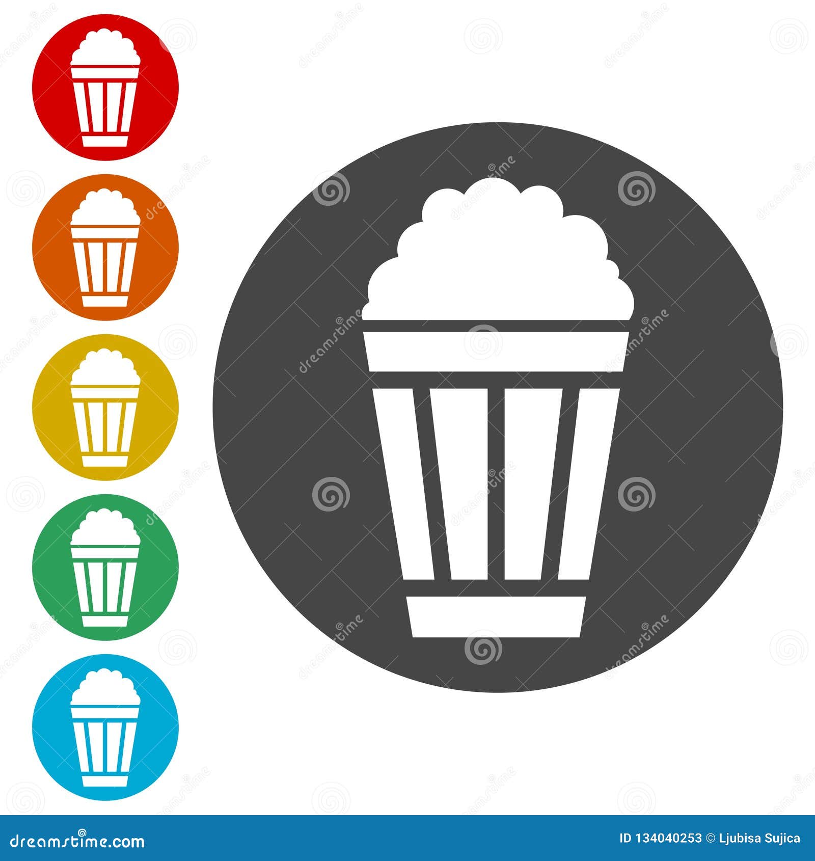 Cinema Icons Set, Popcorn Icon Stock Vector - Illustration of fast ...