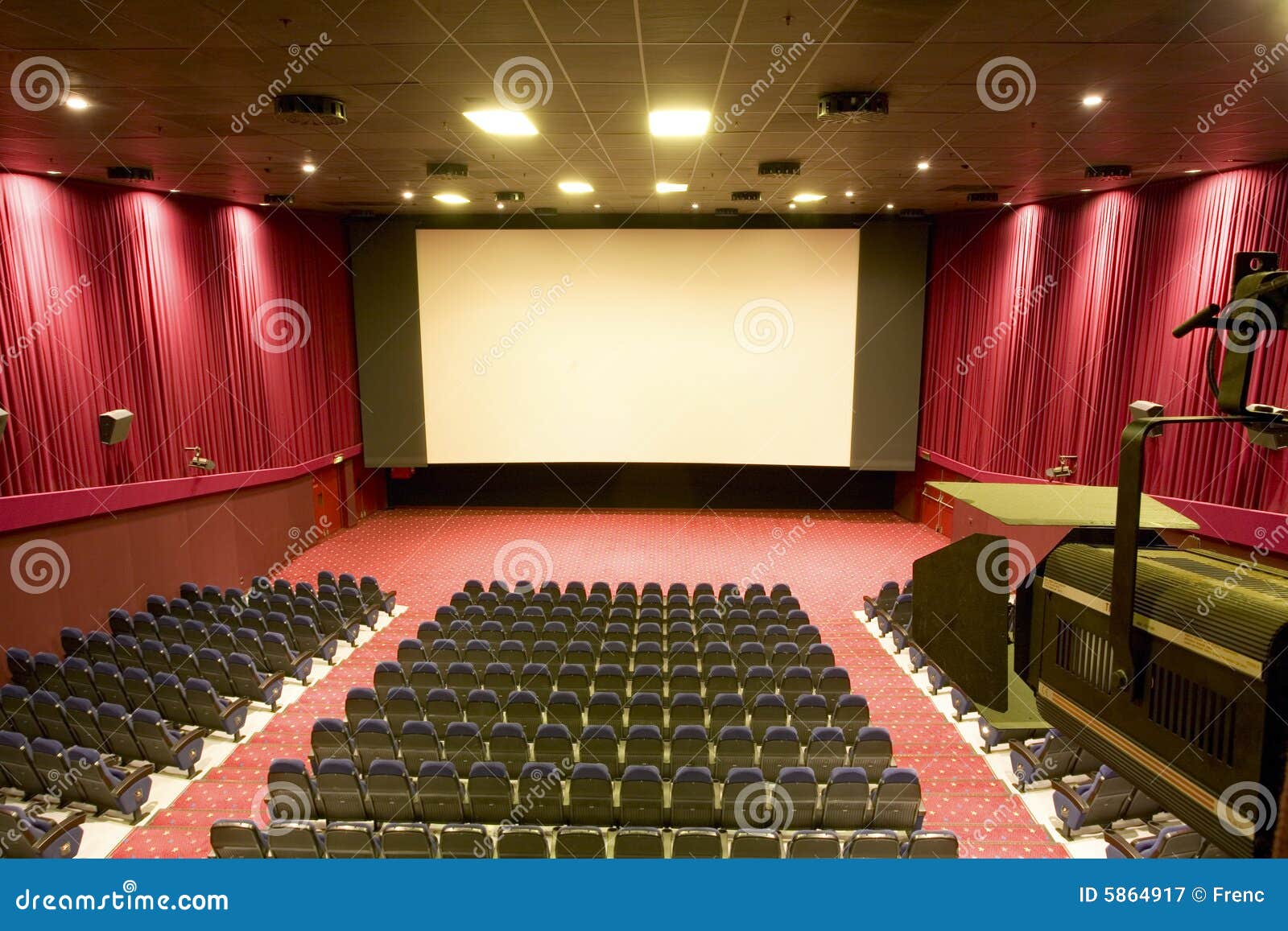 Cinema interior stock image. Image of building, corner - 5864917