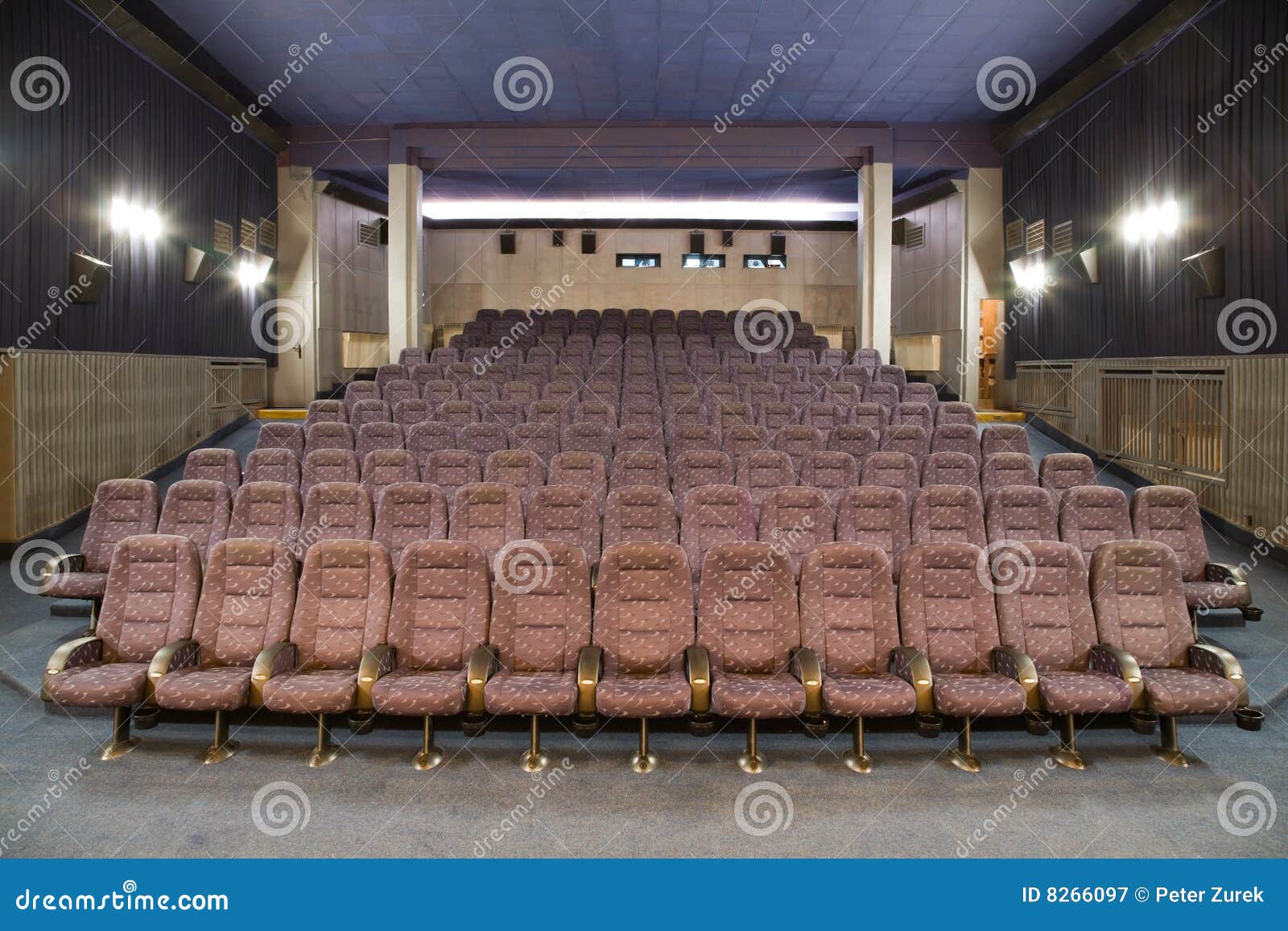 Cinema interior stock image. Image of style, line, auditorium - 8266097