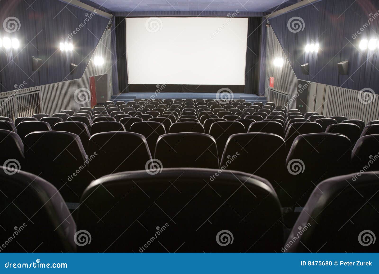 Cinema interior stock photo. Image of projecting, screen - 8475680