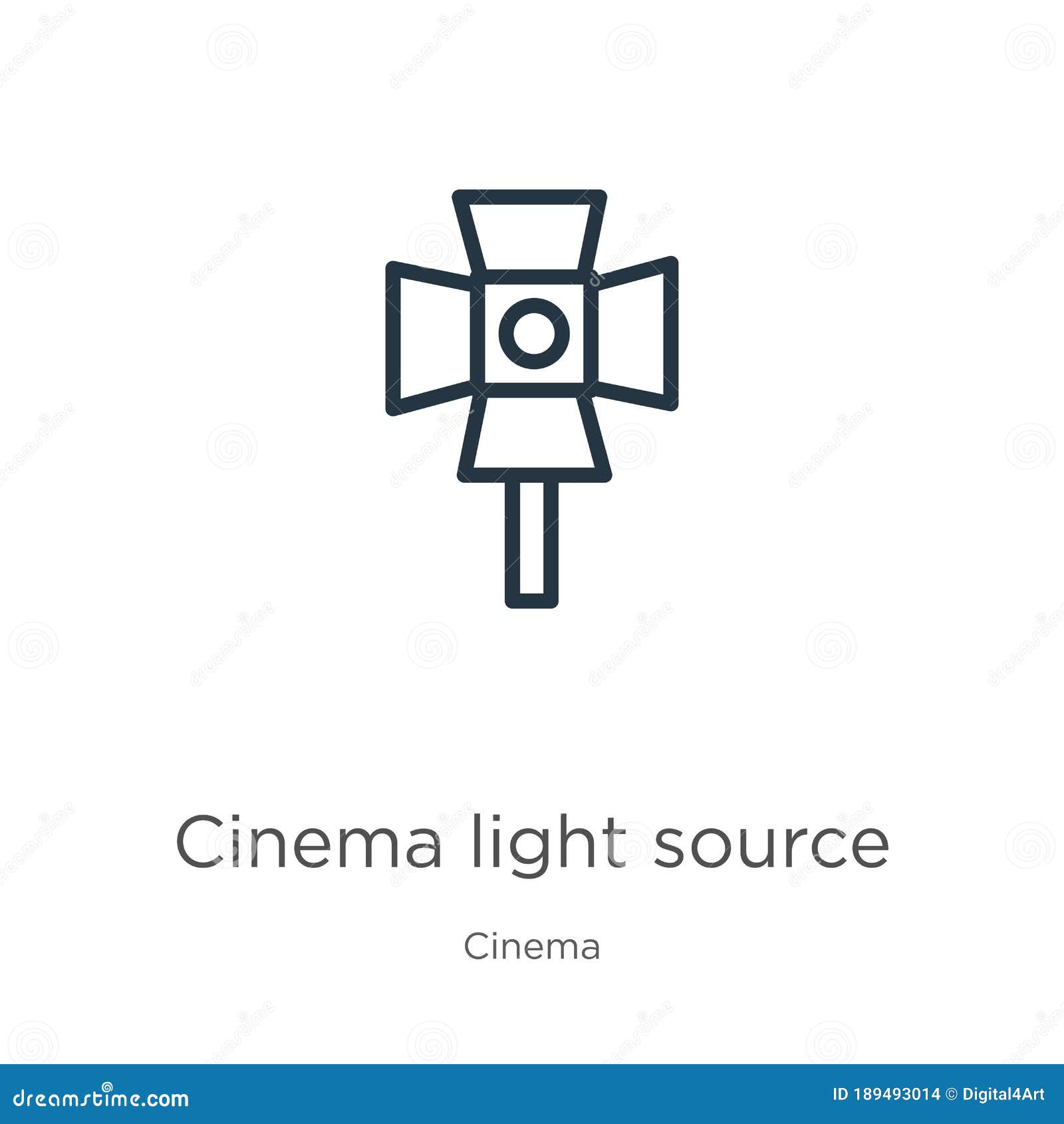 Cinema Light Source Icon. Thin Linear Cinema Light Source Outline Icon ...