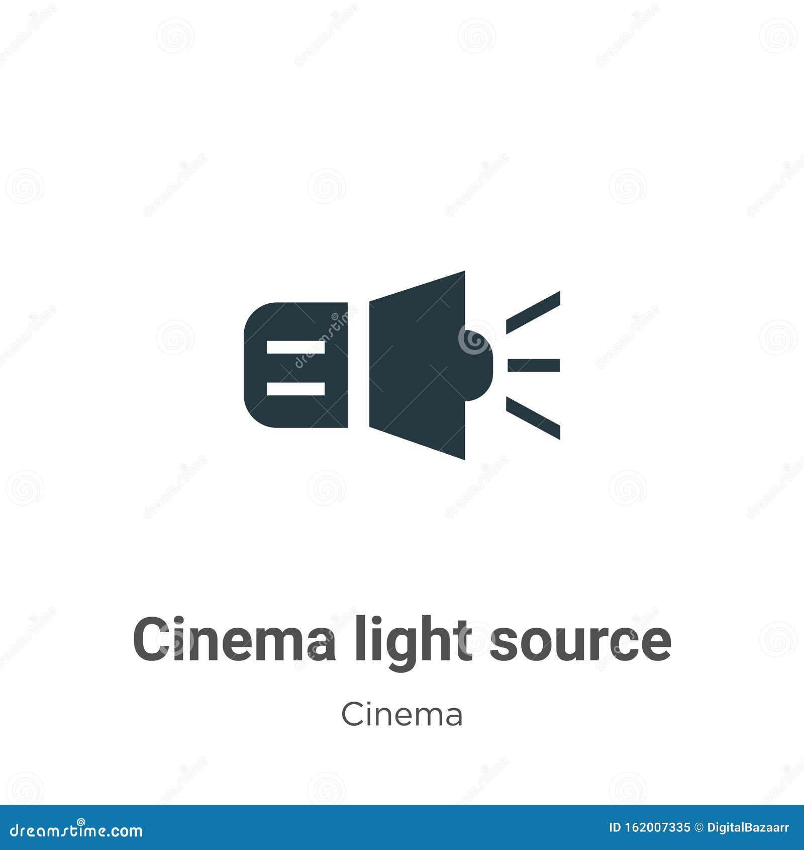 Cinema Light Source Vector Icon on White Background. Flat Vector Cinema ...