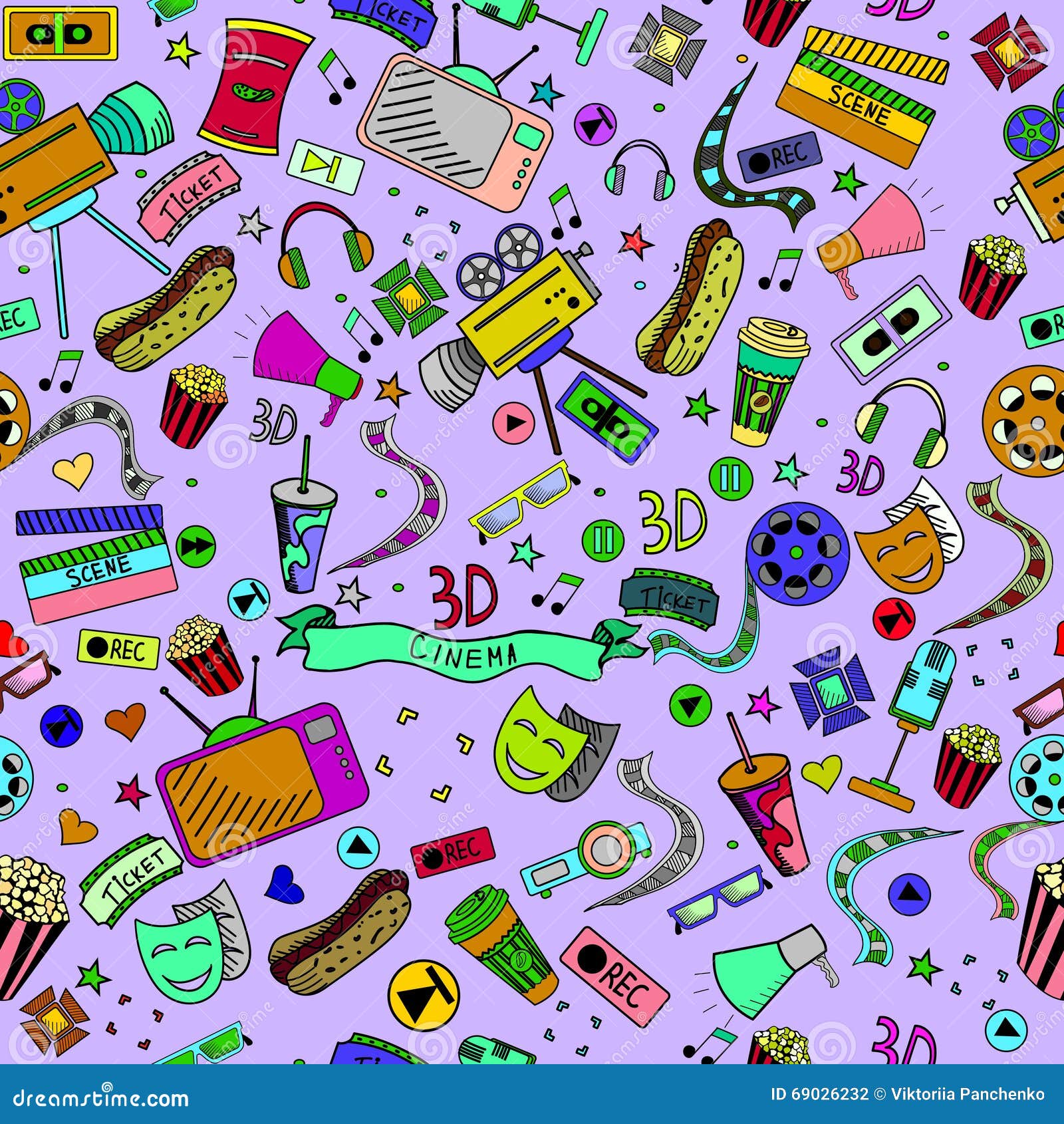 Cinema Line Art Design Vector Illustration Stock Vector - Illustration ...