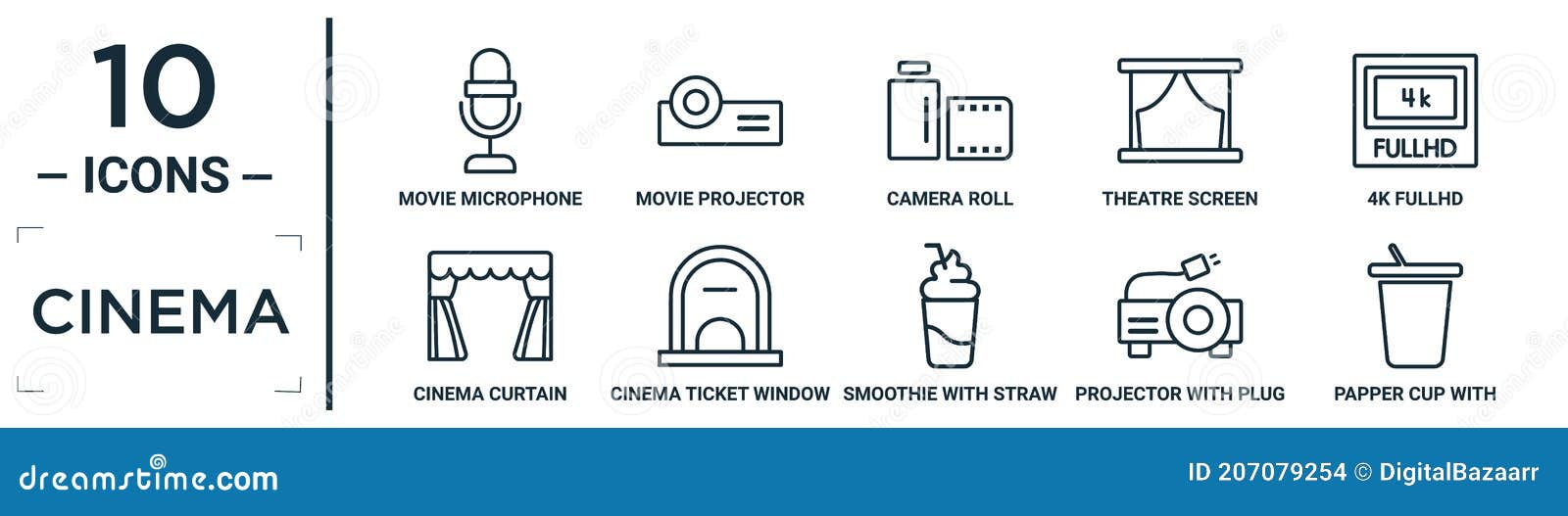 Outline 4k Fullhd Vector Icon. Isolated Black Simple Line Element ...