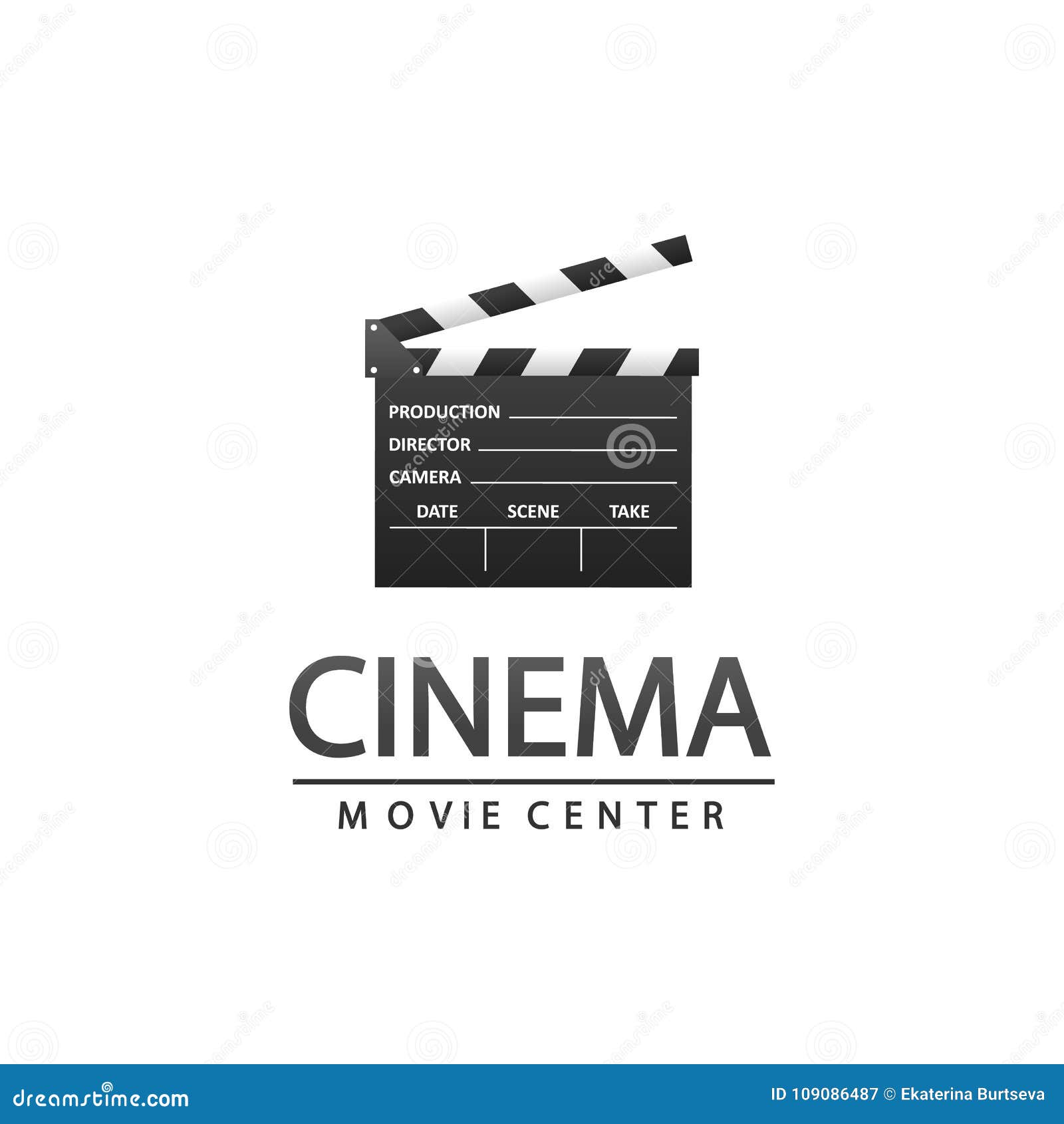 Cinema Logo White Background Vector Illustration | CartoonDealer.com ...