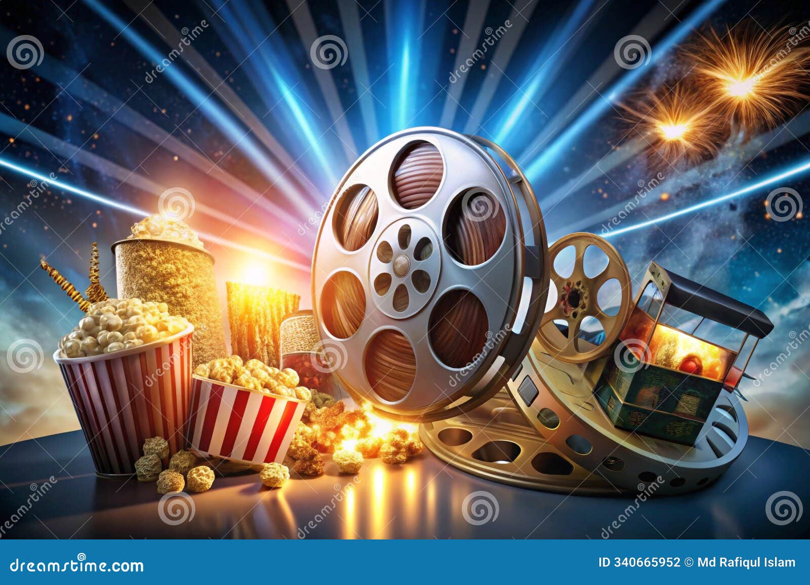 Cinema Magic a Stylized Design Featuring a Glowing. Generative AI Stock ...