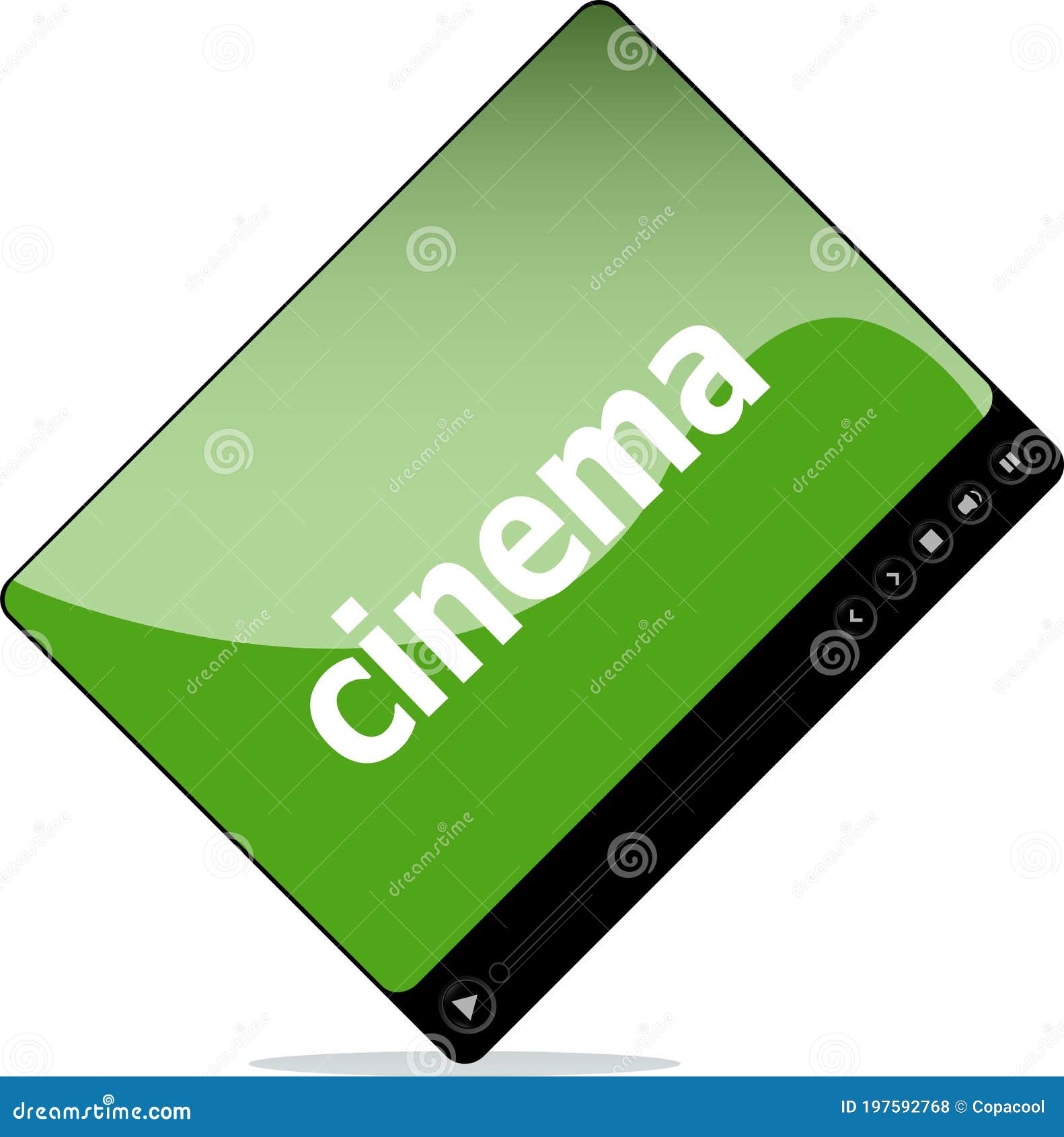 Cinema on Media Player Interface . Isolated on White Stock Illustration ...